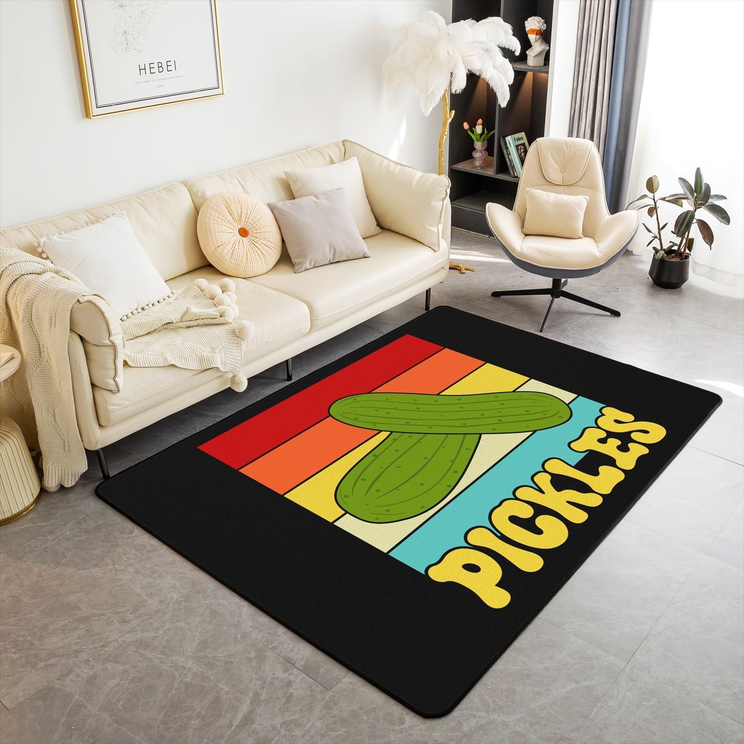 Amazon.com: Homewish Cute Pickles Area Rug Cartoon Green Plants Modern ...