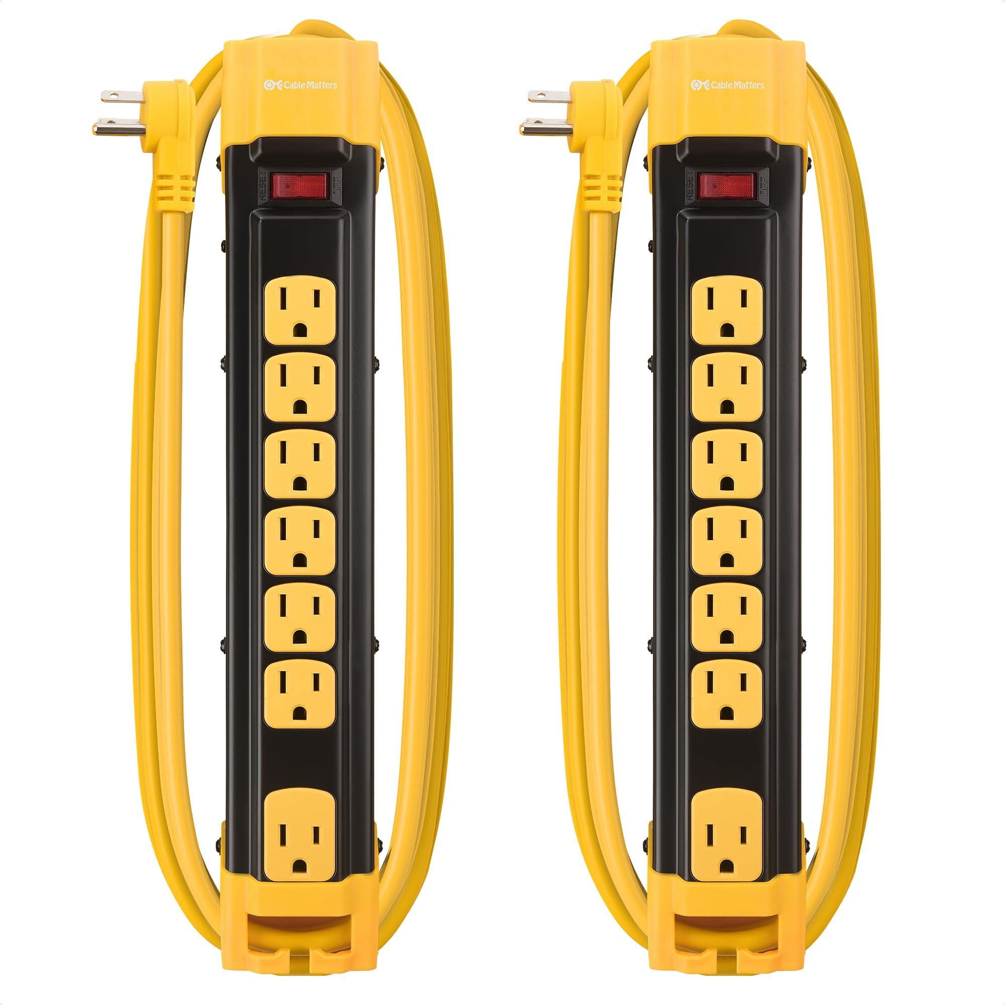 Amazon.com: [ETL Listed] Cable Matters 2-Pack, 7-Outlet Heavy Duty ...