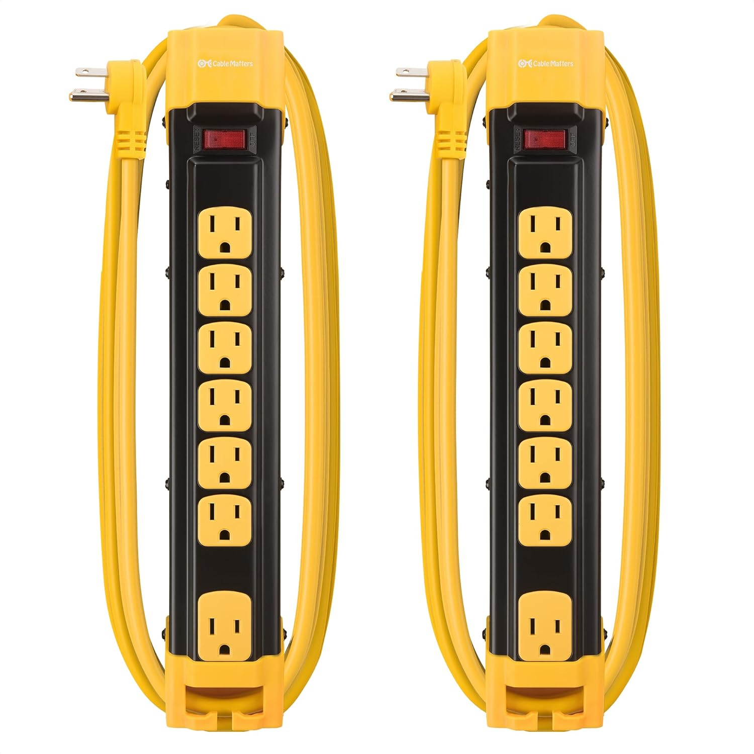 Amazon.com: [ETL Listed] Cable Matters 2-Pack, 7-Outlet Heavy Duty ...