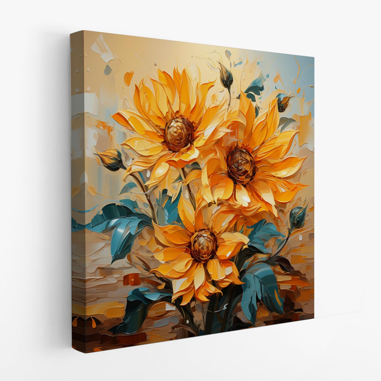 Amazon.com: CanvasWis Sunflower Printed Canvas Wall Art, Perfect for ...