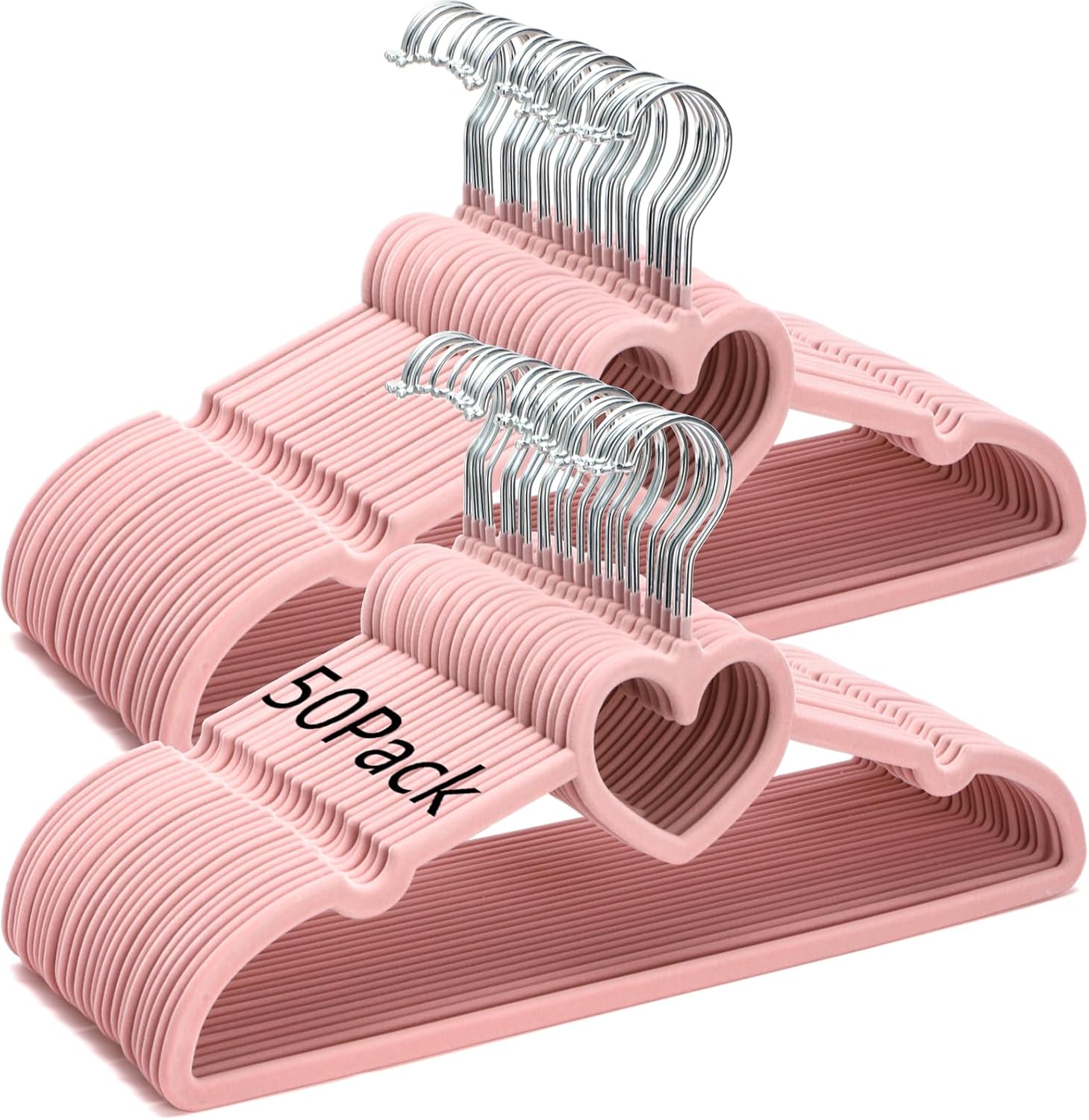Amazon.com: Coloch 50 Pack Pink Velvet Hangers, Non-Slip Clothes ...