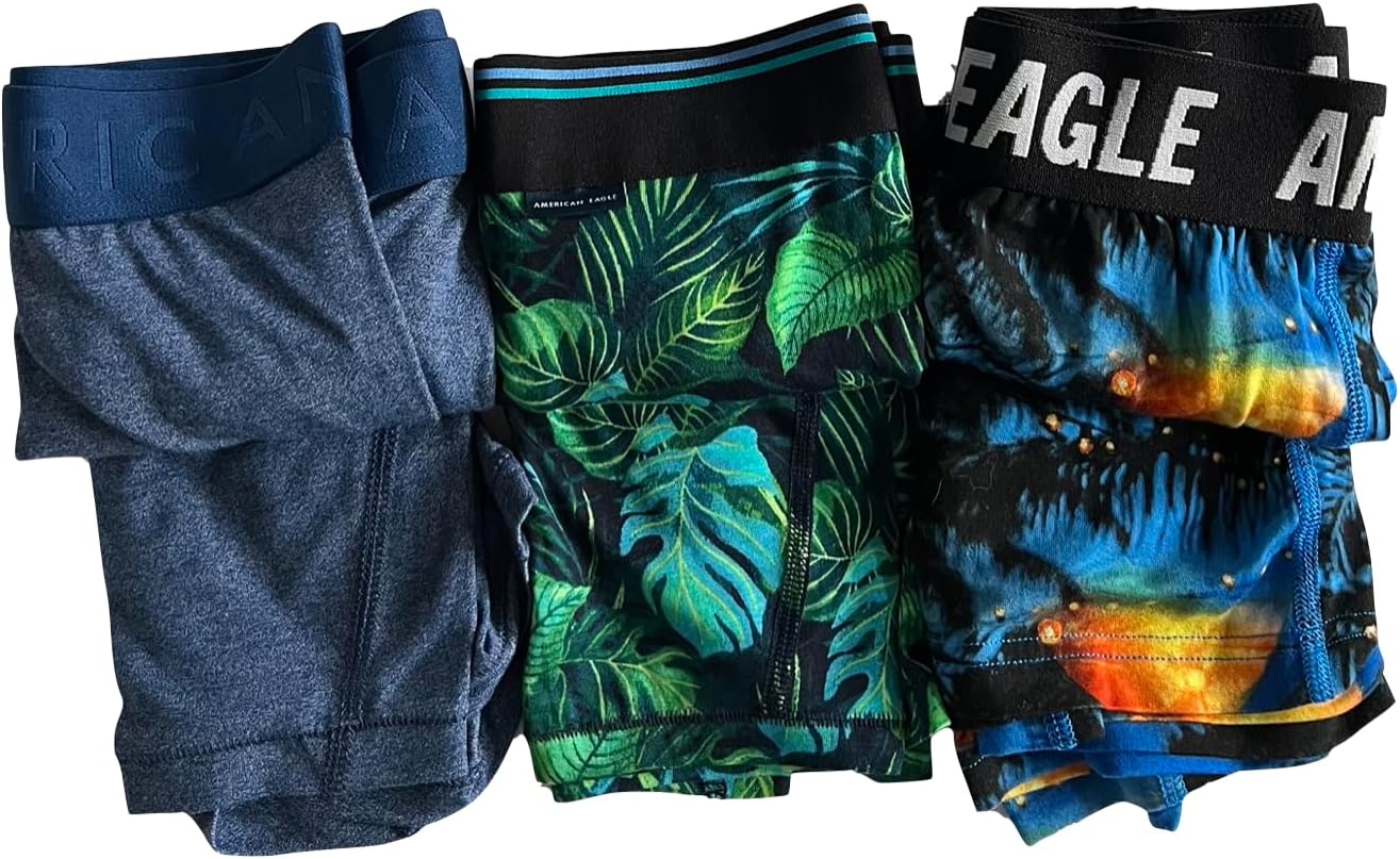 American Eagle 3-Pack AEO Men's 4" Ultra Soft Boxers Medium Underwear ...