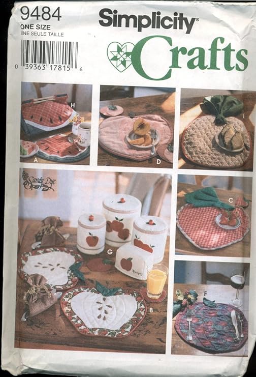 Amazon.com: Simplicity Crafts Sewing Pattern - Fruit Theme Place Mats ...