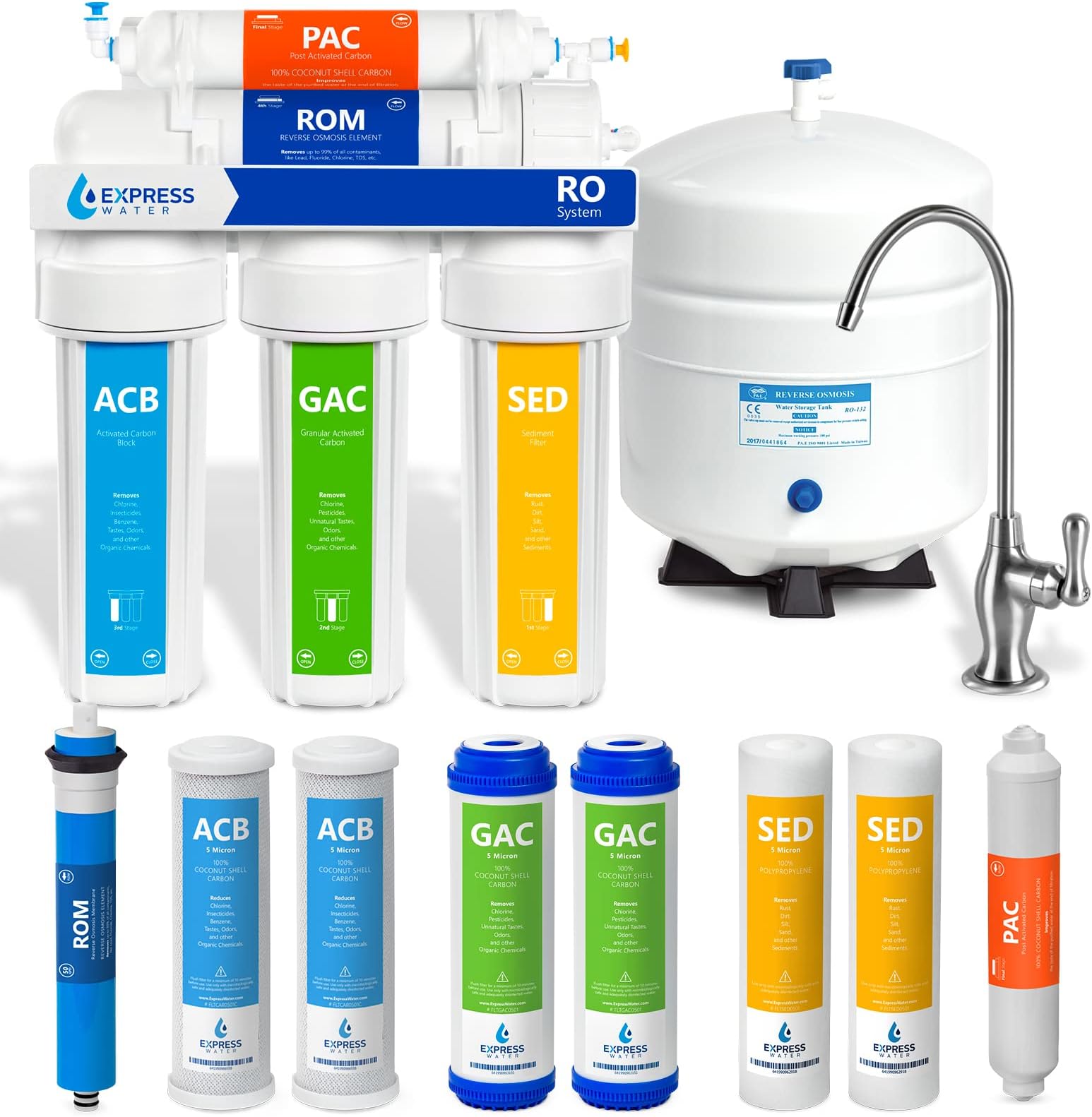 Olympia Water Systems OROS-50 5-Stage Reverse Osmosis Water Filtration ...