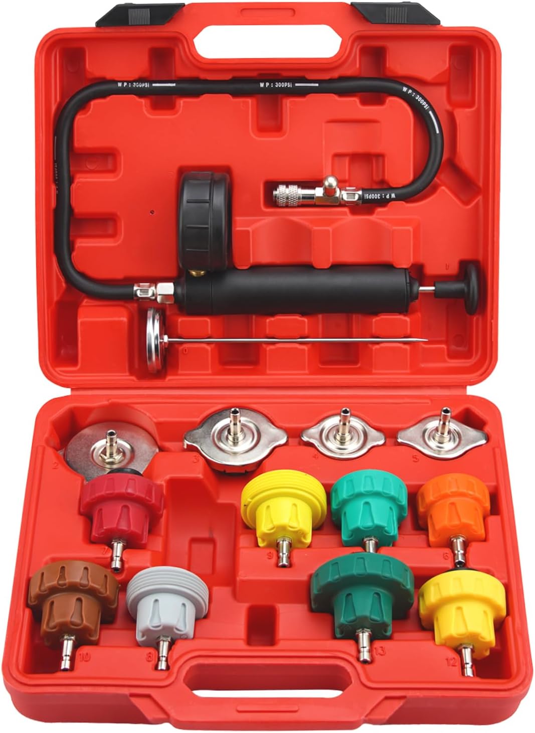 Amazon.com: Bicos 14PCS Radiator Pressure Leakage Tester Tool Kit ...