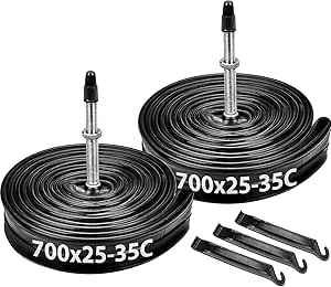 BEAUGIREW 2 Pack 700C Road Bike Tubes 700 x 25C/28C/30C/32C FV 60mm Long Presta Valve Bicycle ...