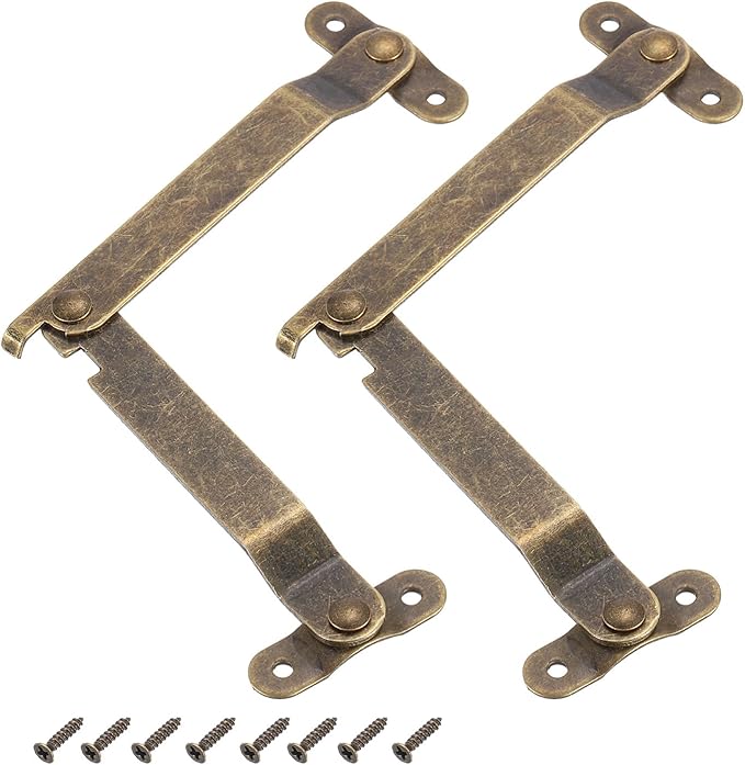 uxcell 2 Pcs Lid Folding Support Hinges, Iron 180 Degree Rotatable ...