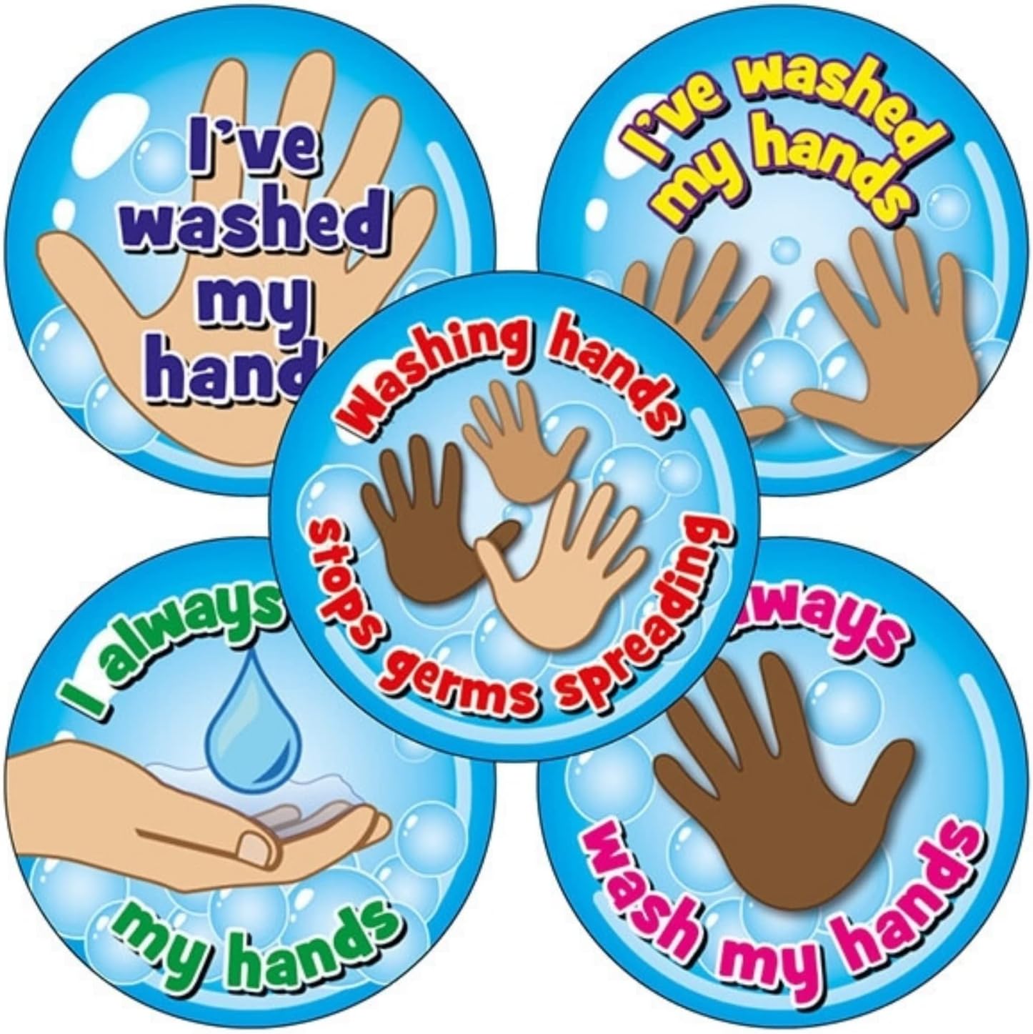 100 Mixed I've Washed My Hands Childrens Pupils Hygiene Cleanliness ...