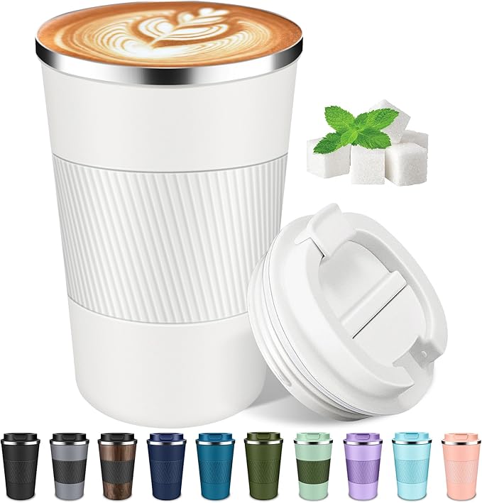 Amazon.com: Coffee Travel Mug 12oz Insulated Coffee Mug with Lid ...