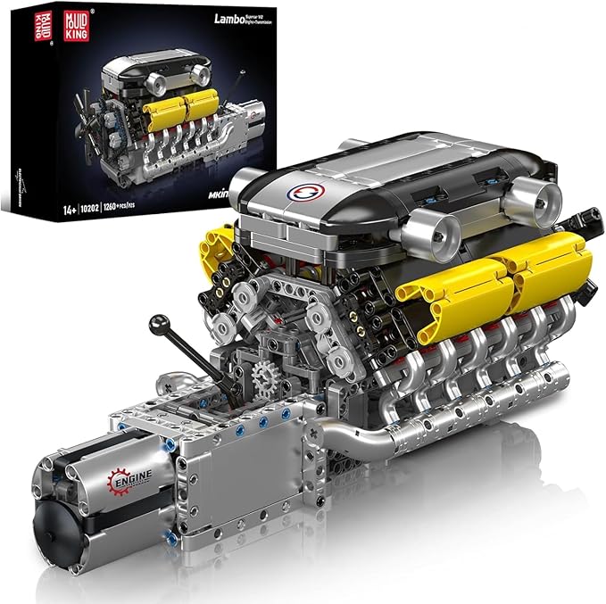 Amazon.com: Mould King V12 Engine Building Blocks Set, 10202 Sports Car ...