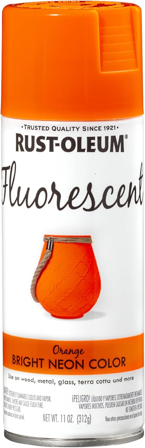 Rust-Oleum 342568 Specialty Fluorescent Spray Paint, 11 oz, Orange ...