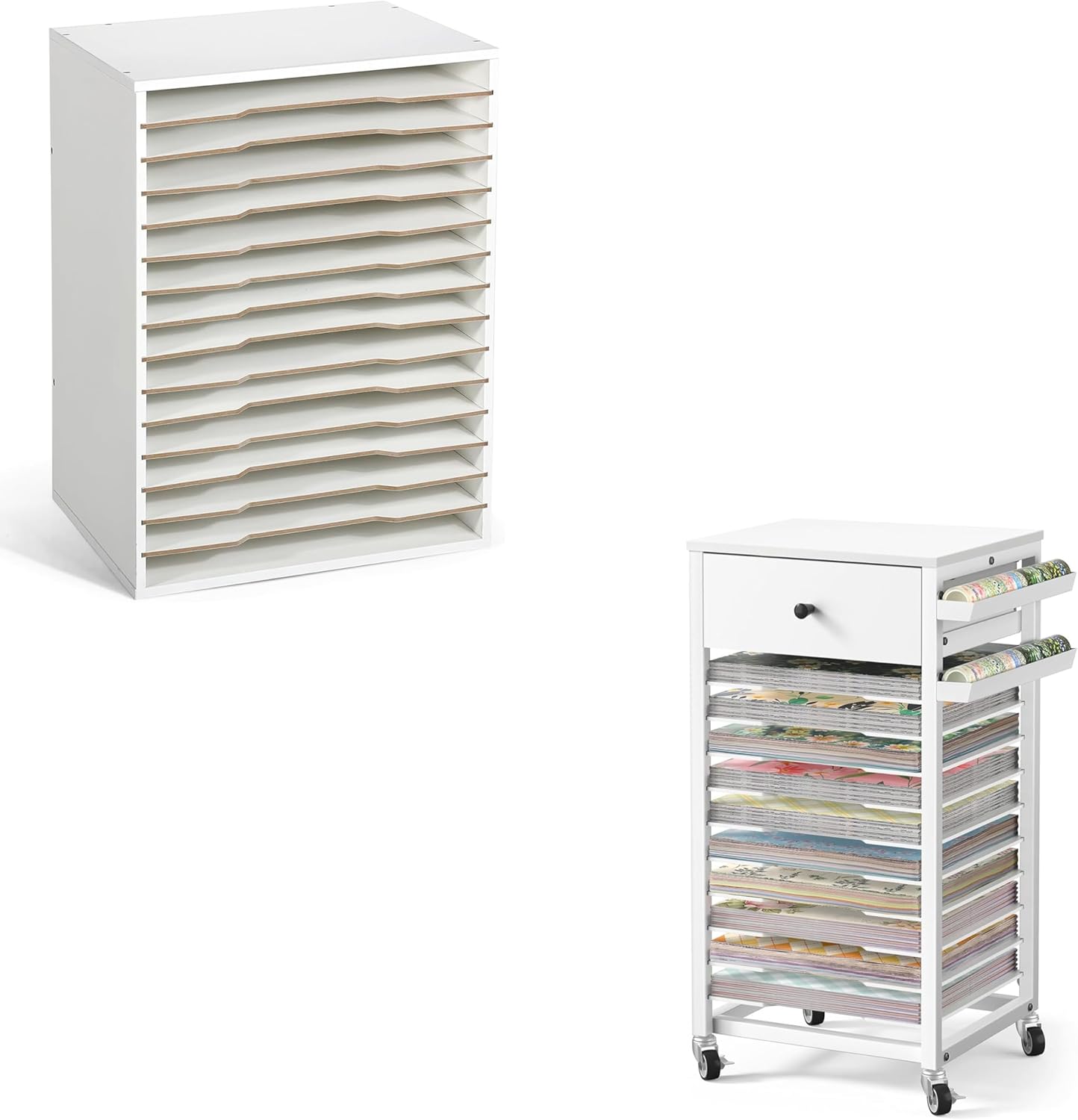 Amazon.com: Caydo 15 Slot Paper Organizer Storage, Wood Adjustable ...