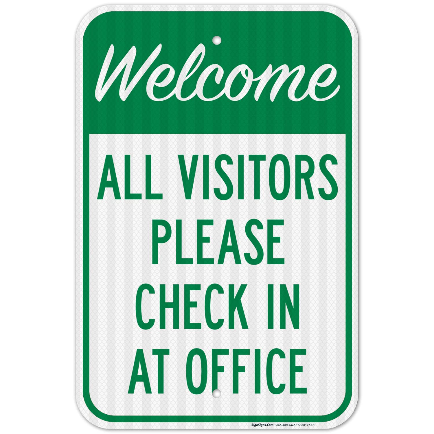 Amazon.com: Welcome All Visitors Please Check In At Office Sign, 12x18 ...