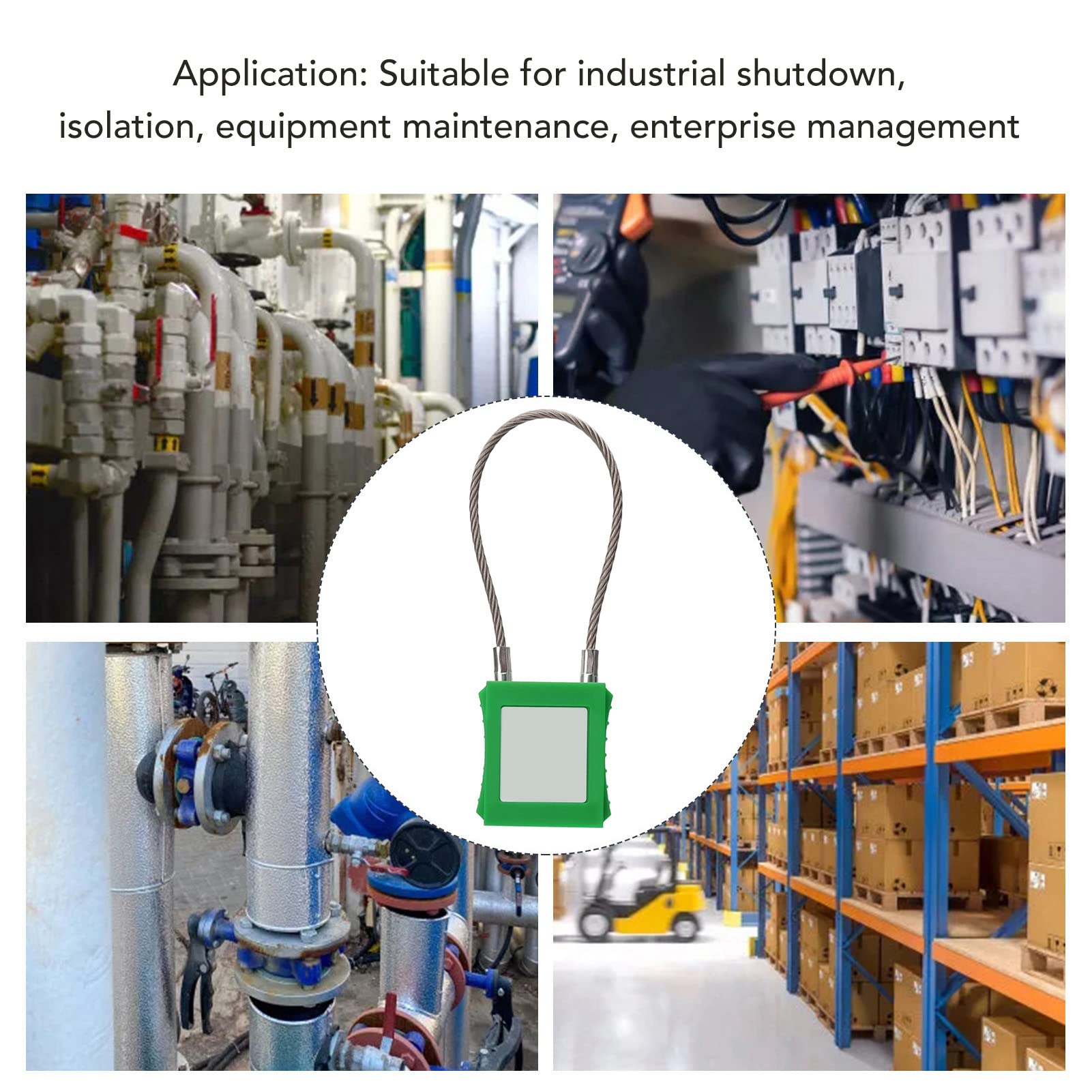 Lockout Tagout Safety Padlock, 85mm Shackle Steel Cable Locks with 2 Key for Lock Out Tag Out ...