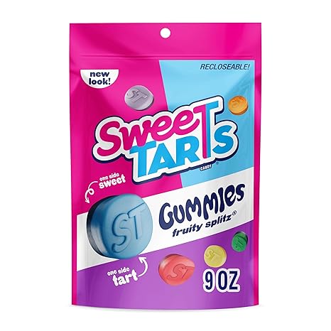 Amazon.com: SweeTARTS Gummies Fruity Splitz, Candy, Sweet and Tart ...