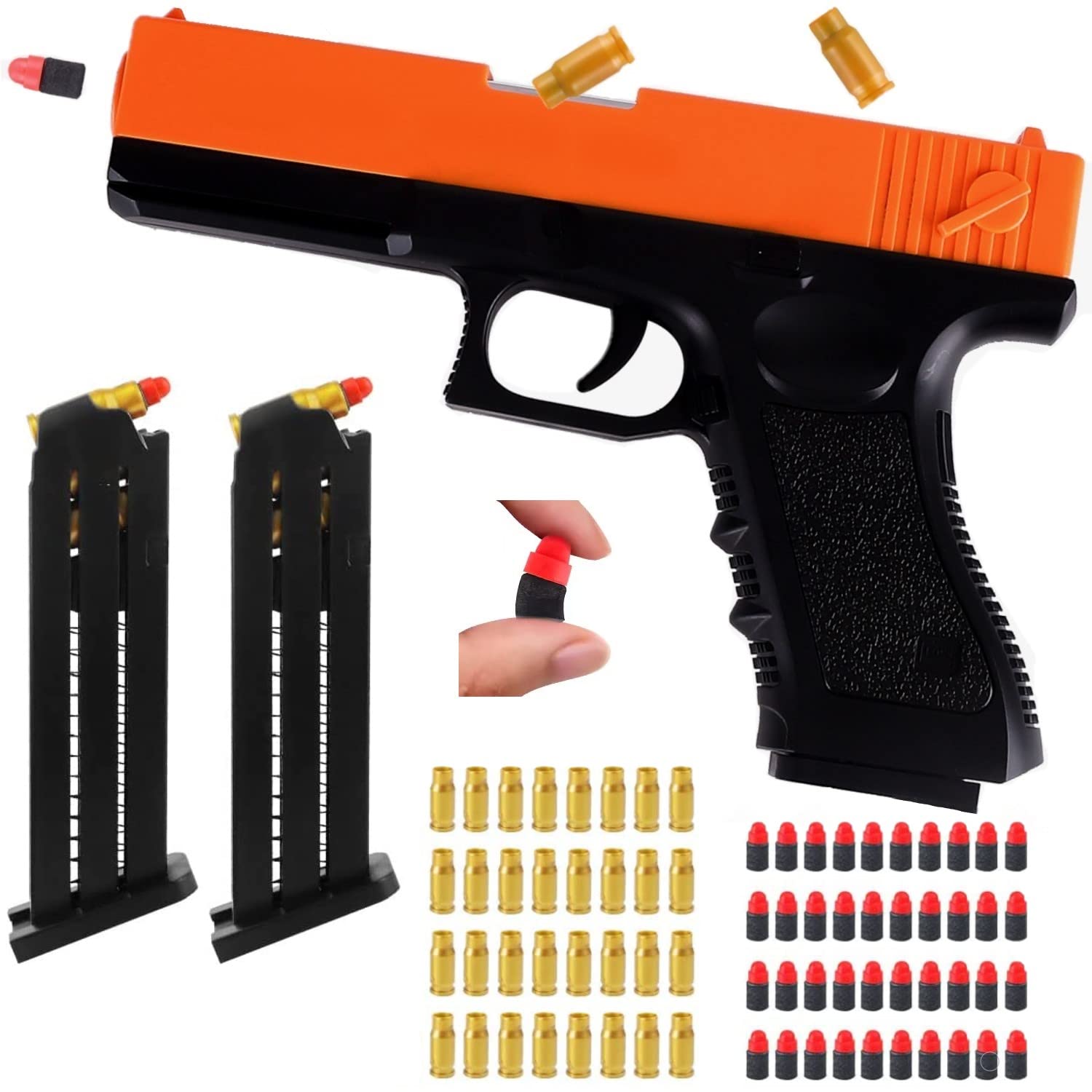 Toshi Station Ejecting Shell Toy Gun with Foam Darts and Orange Slide ...