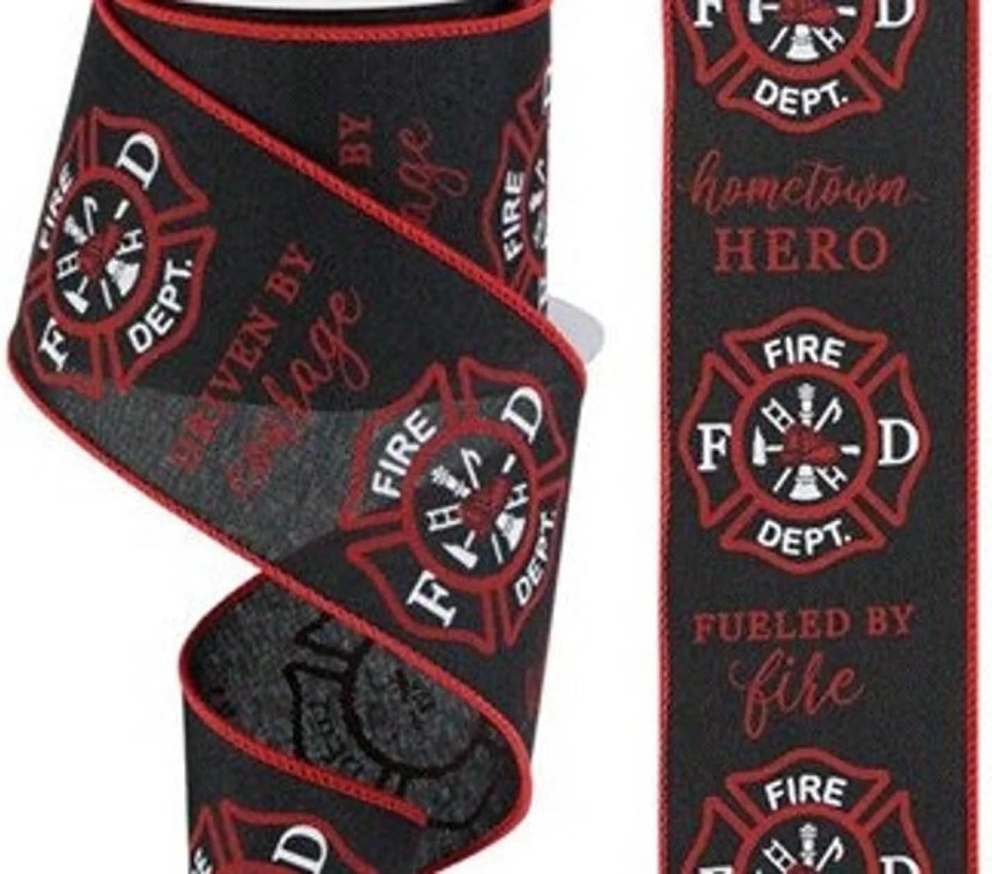 Amazon.com: Generic Firefighter Ribbon 1.5 inch Wired Ribbon Fireman ...