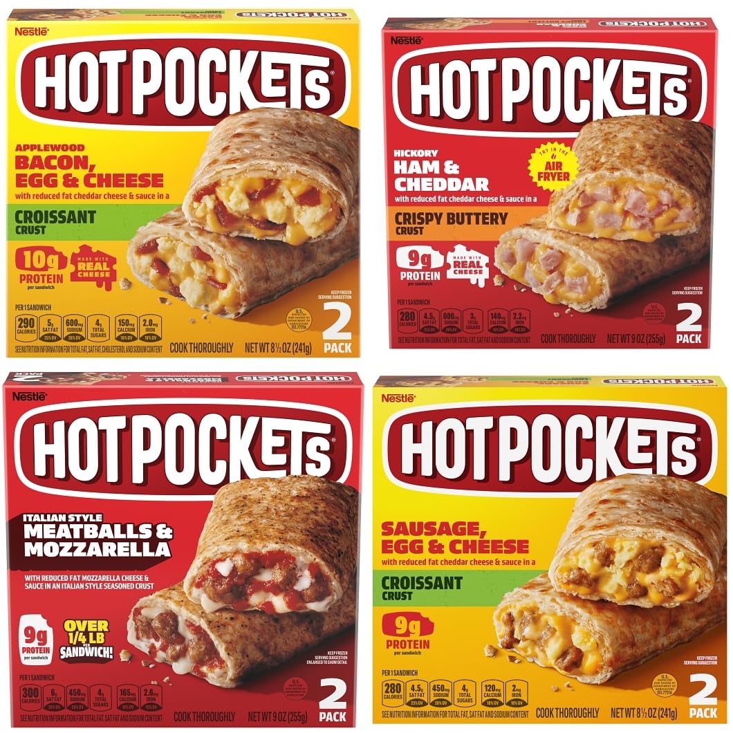 Amazon.com: Hot Pocket Breakfast & Lunch Bundle (4 Boxes) : Grocery ...