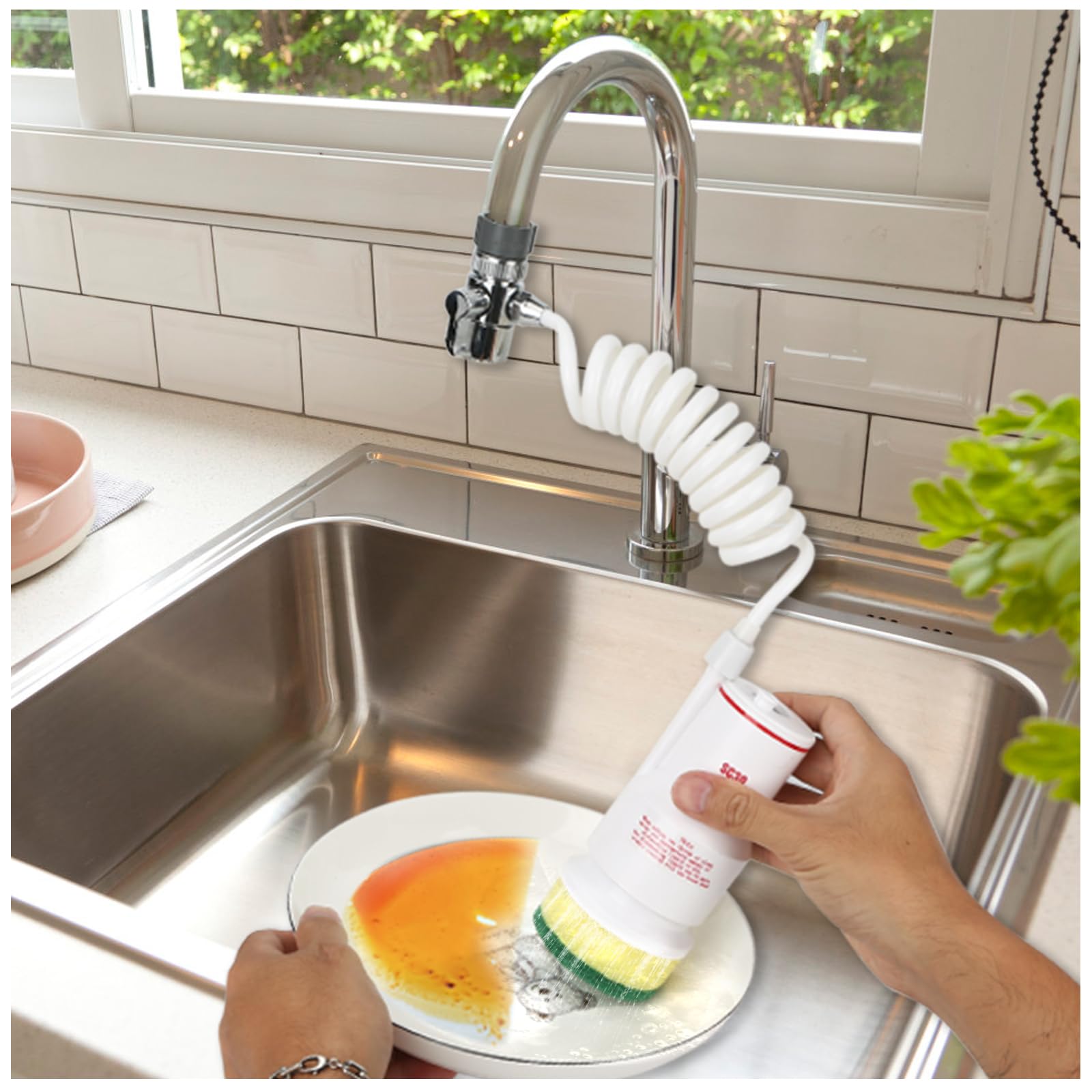 Water Power Self-Rotating Dish Brush, No Electricity Required, Dish ...