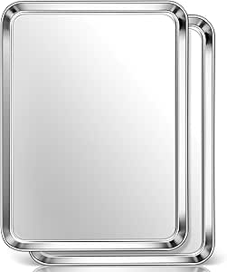 Amazon.com: Homikit 2 Pack Baking Sheet, 18” x 13” Stainless Steel ...