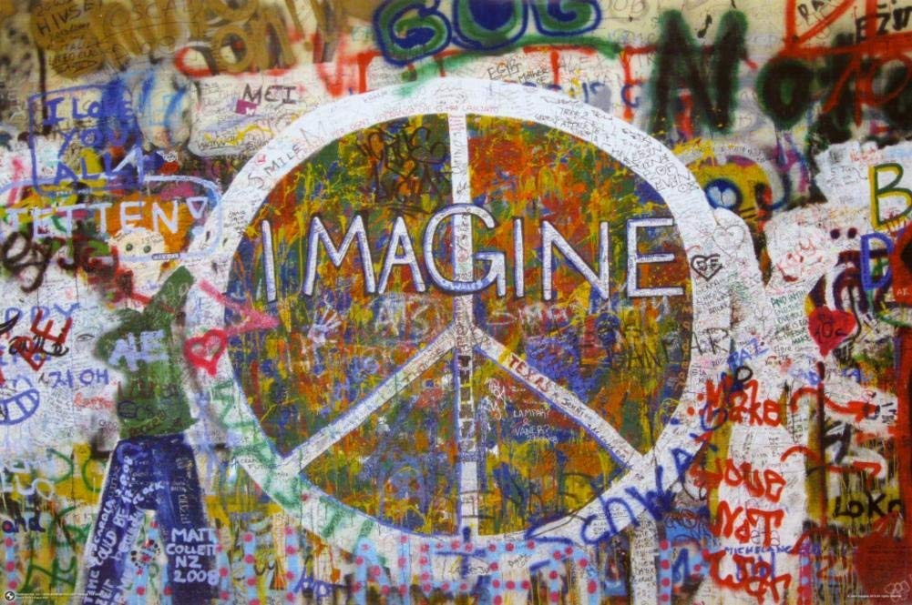 Amazon.com: NMR Laminated Imagine Peace Sign Wall Decorative Poster ...