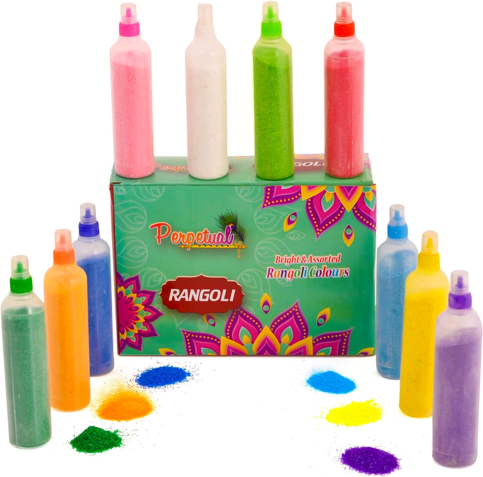 Buy Saudeep India Rangoli Color Powder Bottle | Rangoli Colour Powder ...