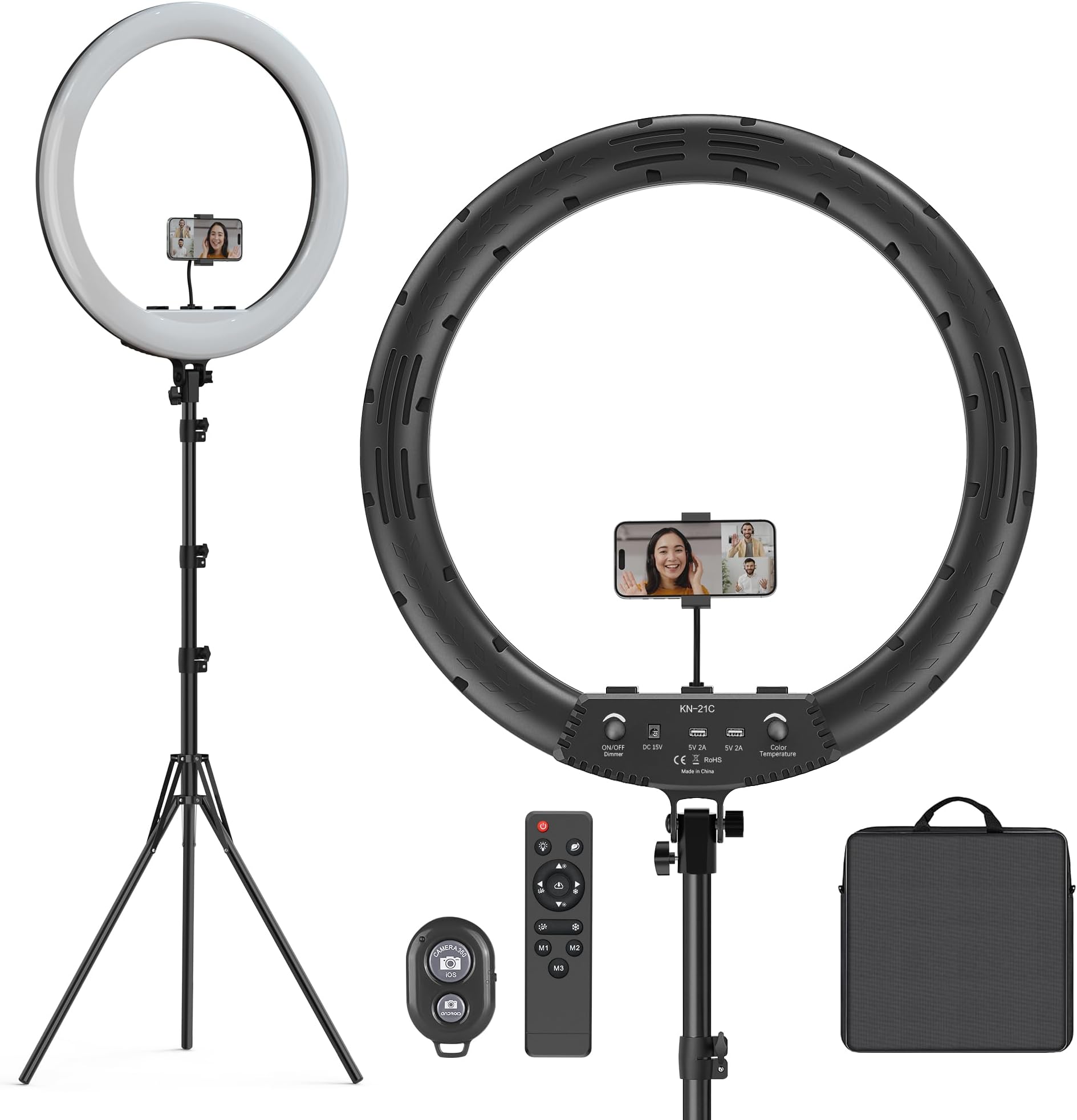 Amazon.com : Hagibis 21 inch Ring Light with Stand Outer 55W 5600k ...
