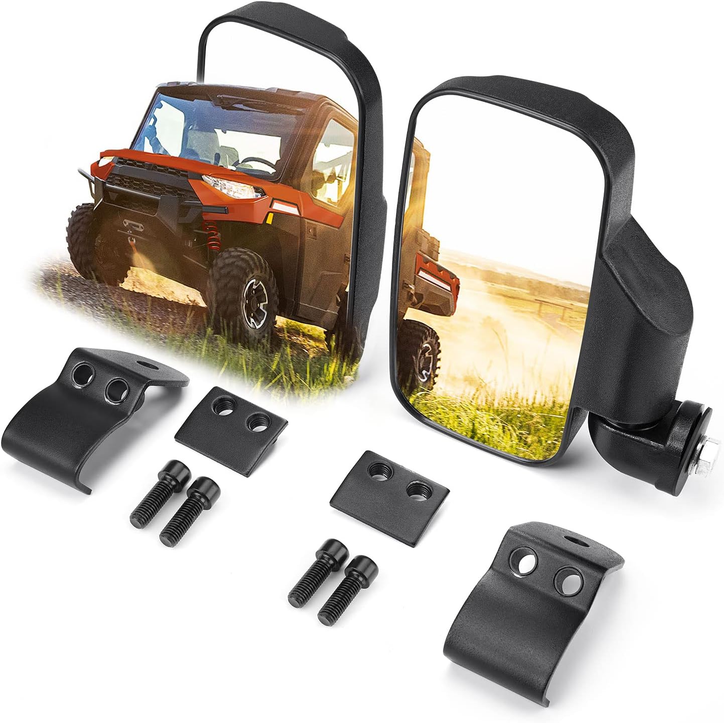 KEMIMOTO UTV Side Mirrors UTV Mirror Compatible with Polaris Ranger ...