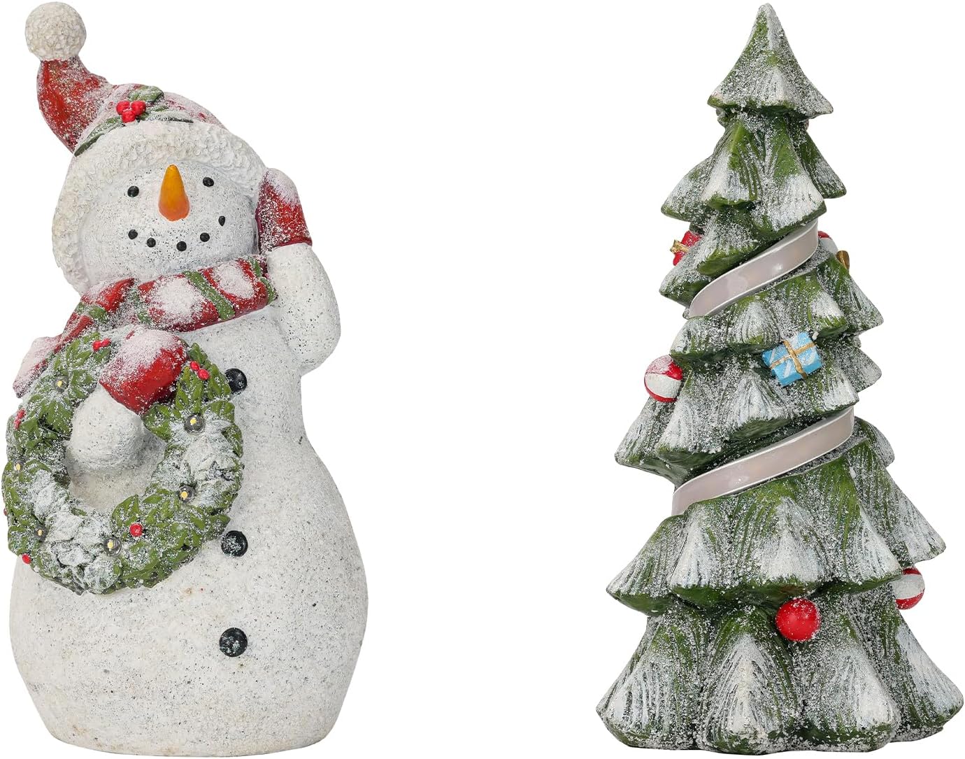 Amazon.com: Rezpuao Christmas Snowman Decor Christmas Figurines Resin ...