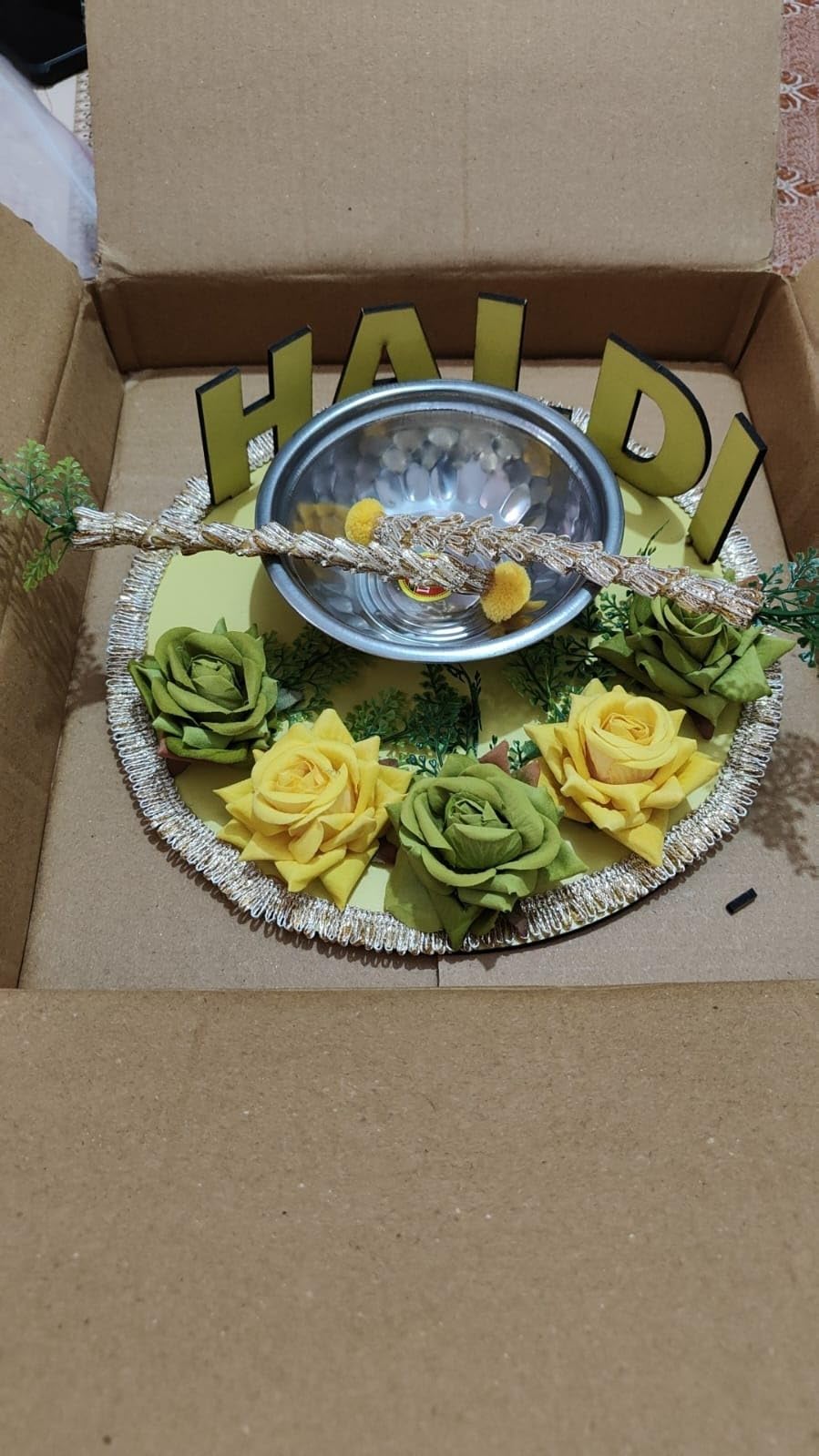 Buy Hastshilp 1 Pcs Handcrafted Decorative Haldi Plates Round Platter ...