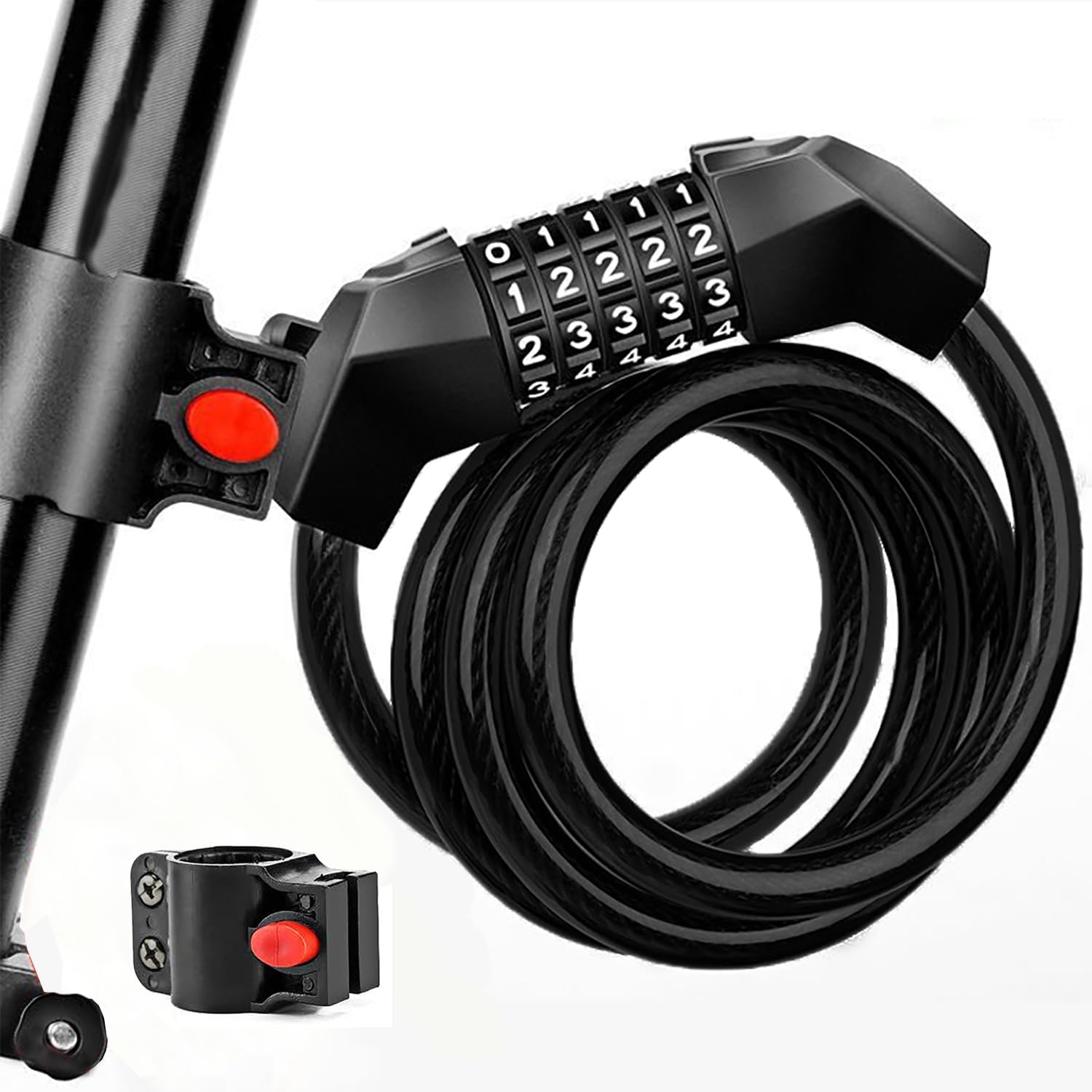 aonova Bike Lock, Bicycle Lock - 120cm x 12mm High Security 5-Digit ...