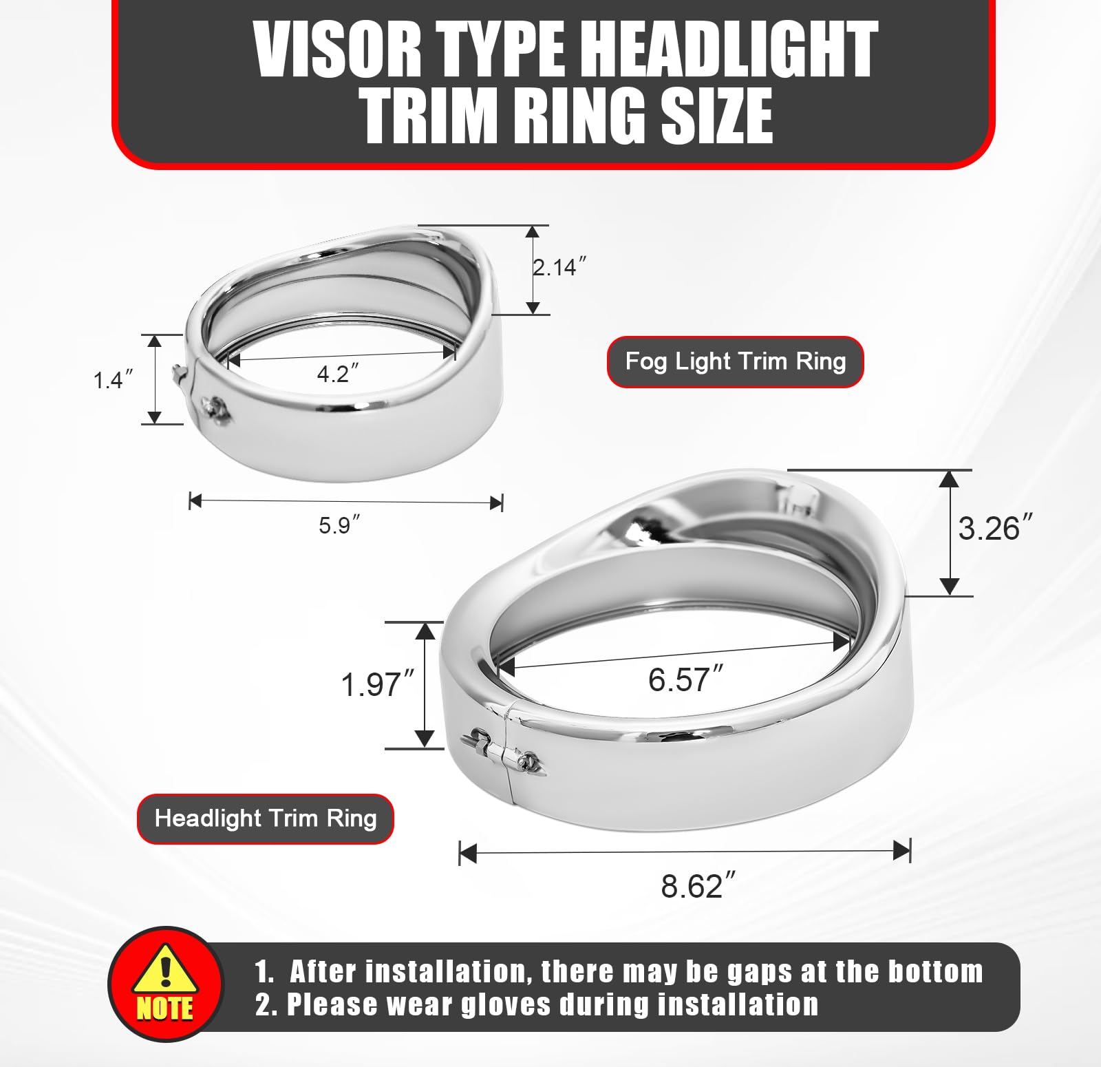 Snapklik.com : 7" Headlight Trim Ring Visor For Harley + 4.5" Fog Light ...