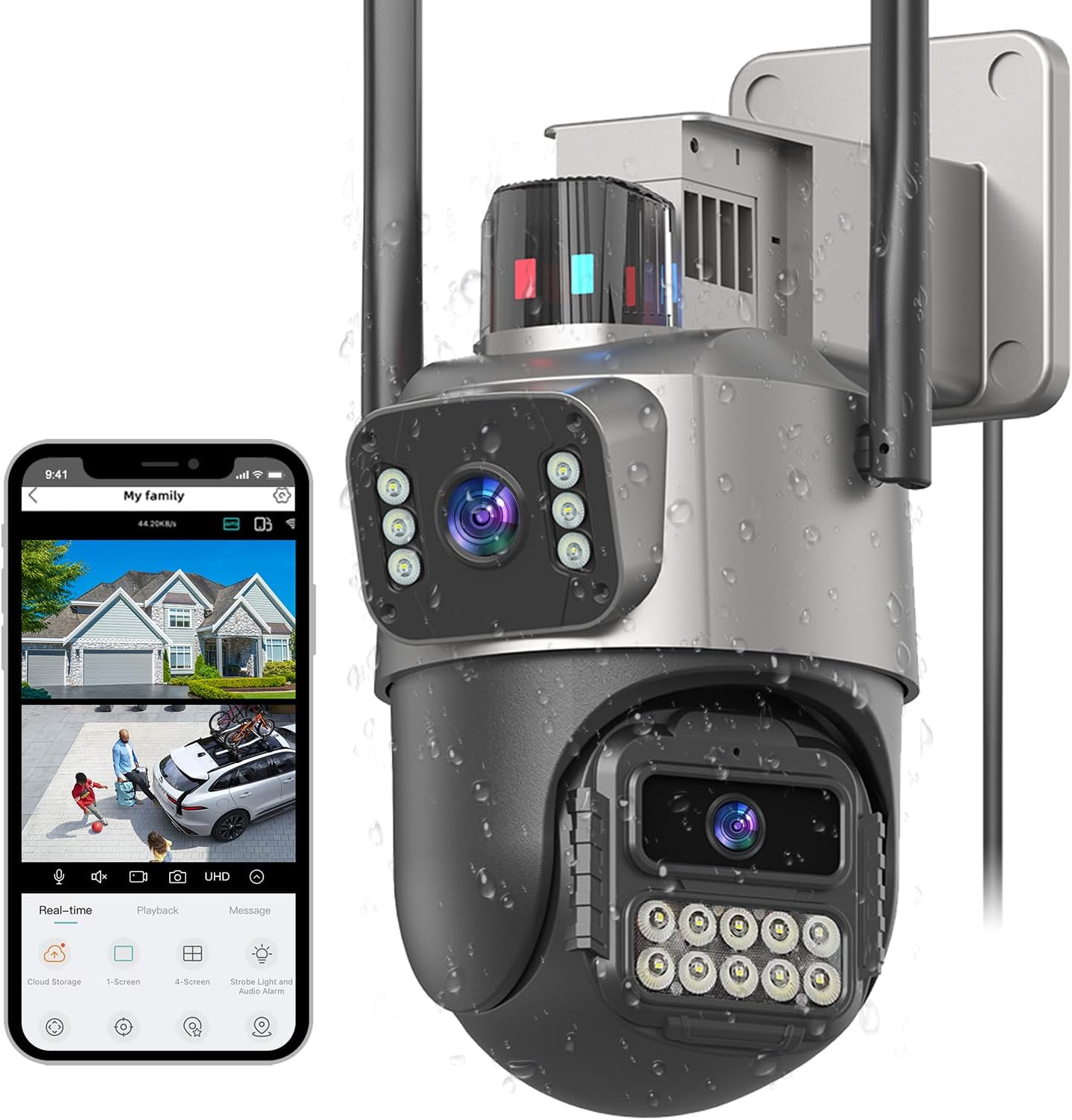 Amazon.com : GUOANVISION 6MP Security Camera Outdoor, Dual Lens Outside ...