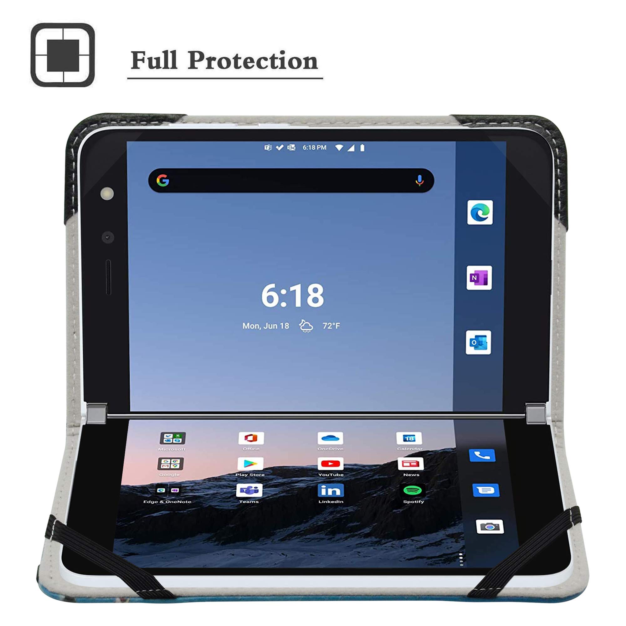 Snapklik.com : Bige For Microsoft Surface Duo Case,PU Leather Folio 2 ...