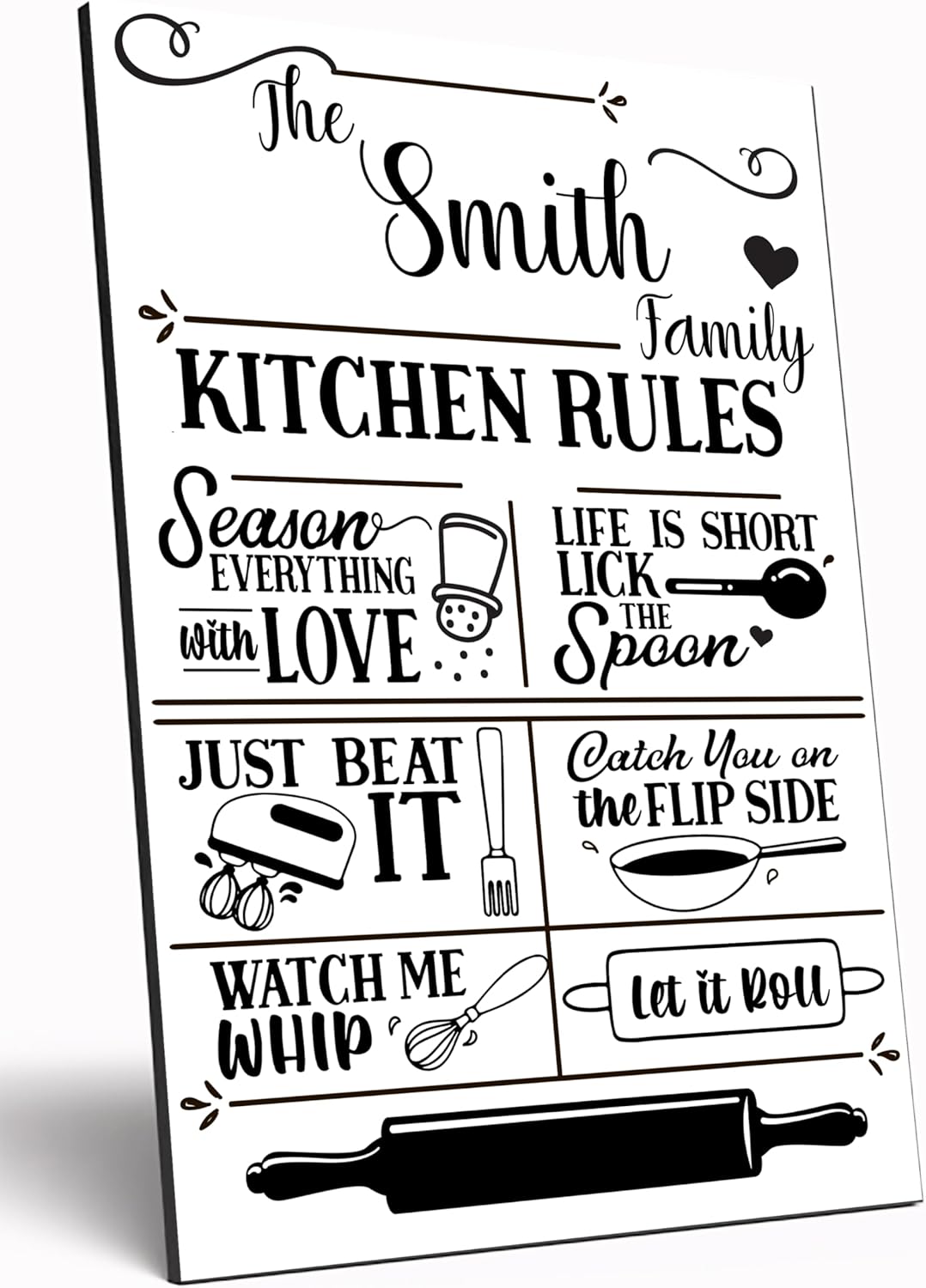 Family Kitchen Rules Large Sign A4 Wooden Wall Art 6mm MDF Customised ...