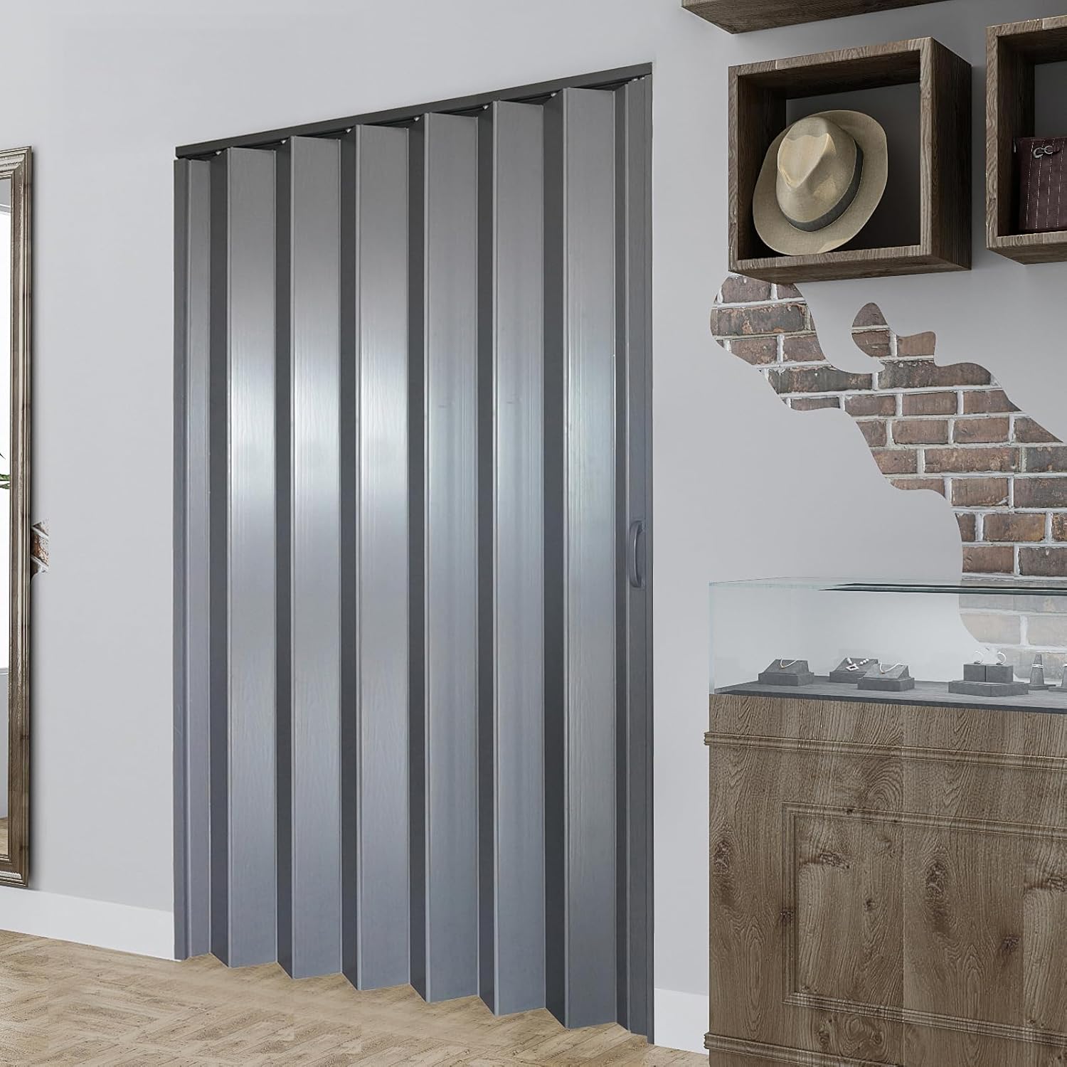 Amazon.com: DIYHD 48X80in Interior Folding PVC Accordion Door,Grey ...