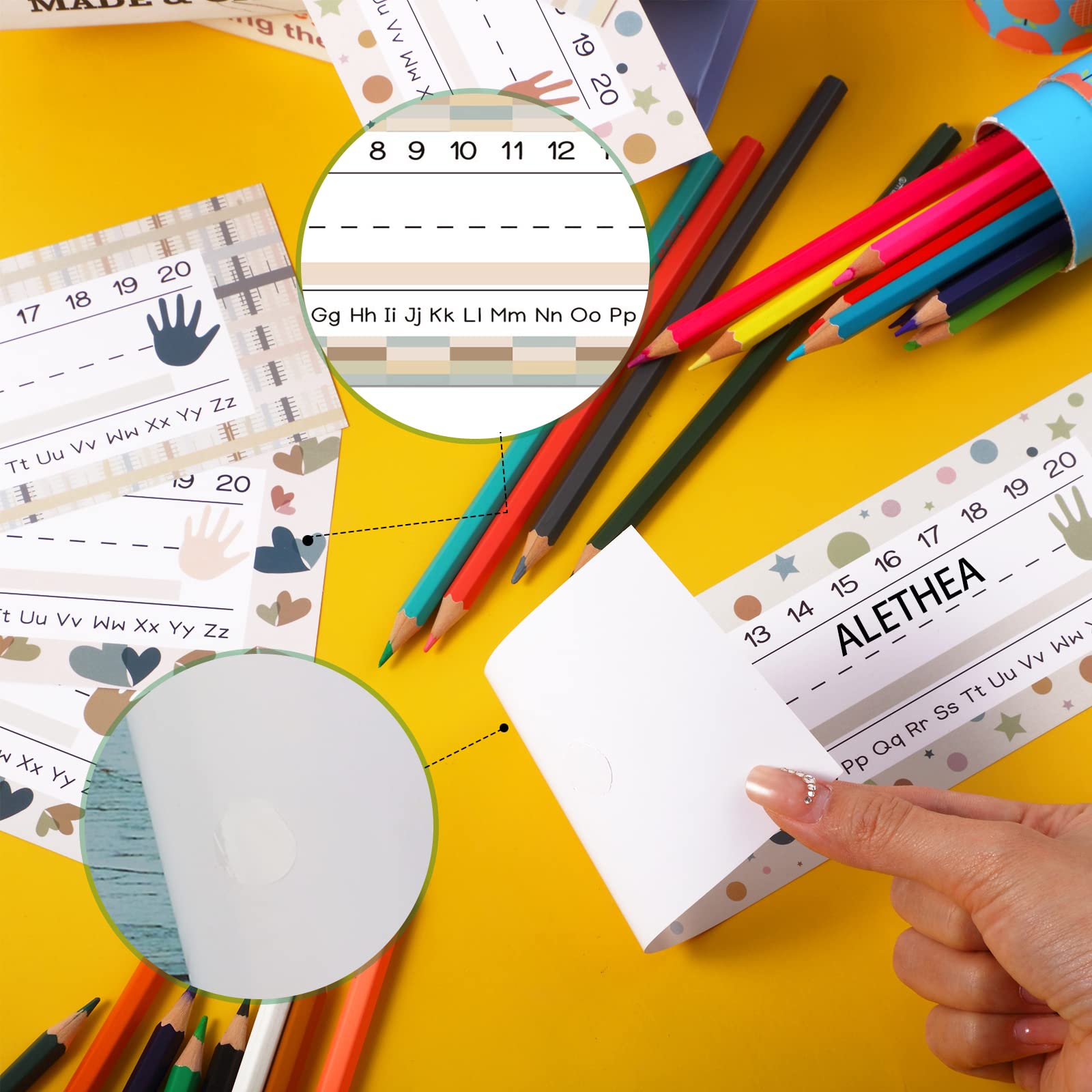 Snapklik.com : 60 Pcs Boho Color Students Name Plates Classroom Flat ...