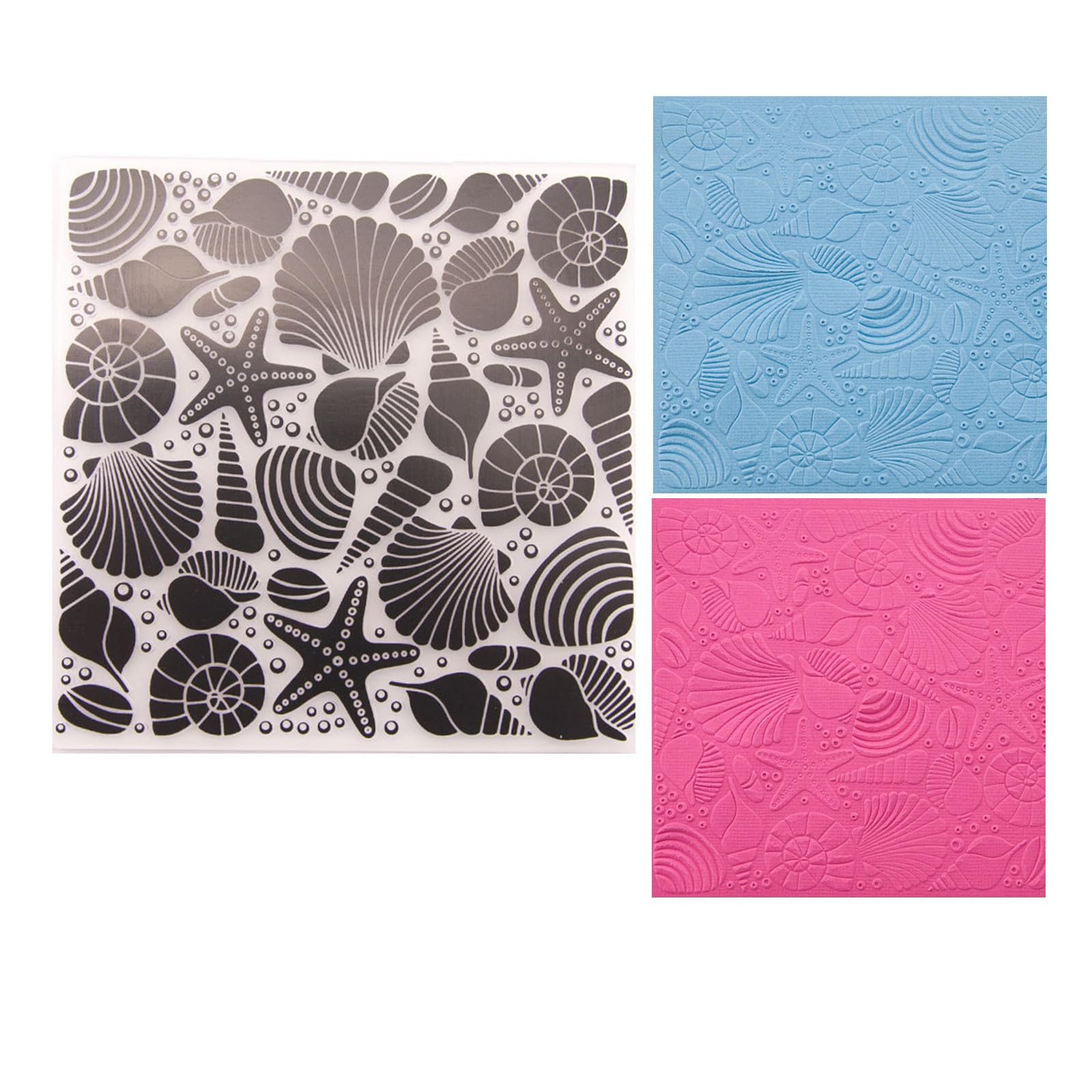 Amazon.com : DIYology 3-D Texture Seashell Embossing Folders for Card ...