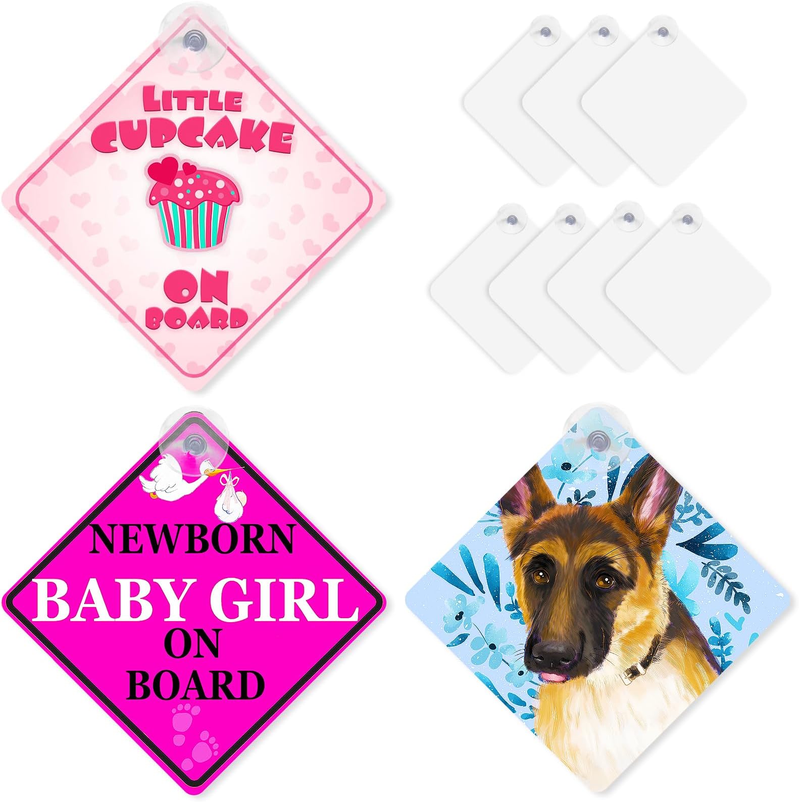 10 Pack 5.5" x 5.5" Sublimation Blanks Suction Cup Car Window Sign ...