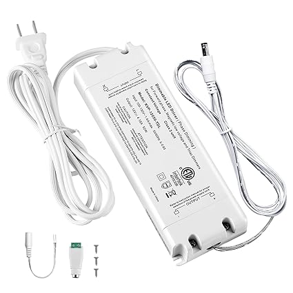 Litever 50W Dimmable LED Driver, 120VAC to 12VDC 4.17A Dimming Power ...