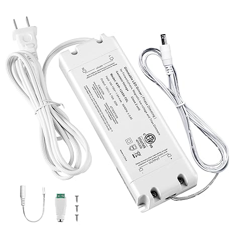 Litever 50W Dimmable LED Driver, 120VAC to 12VDC 4.17A Dimming Power ...