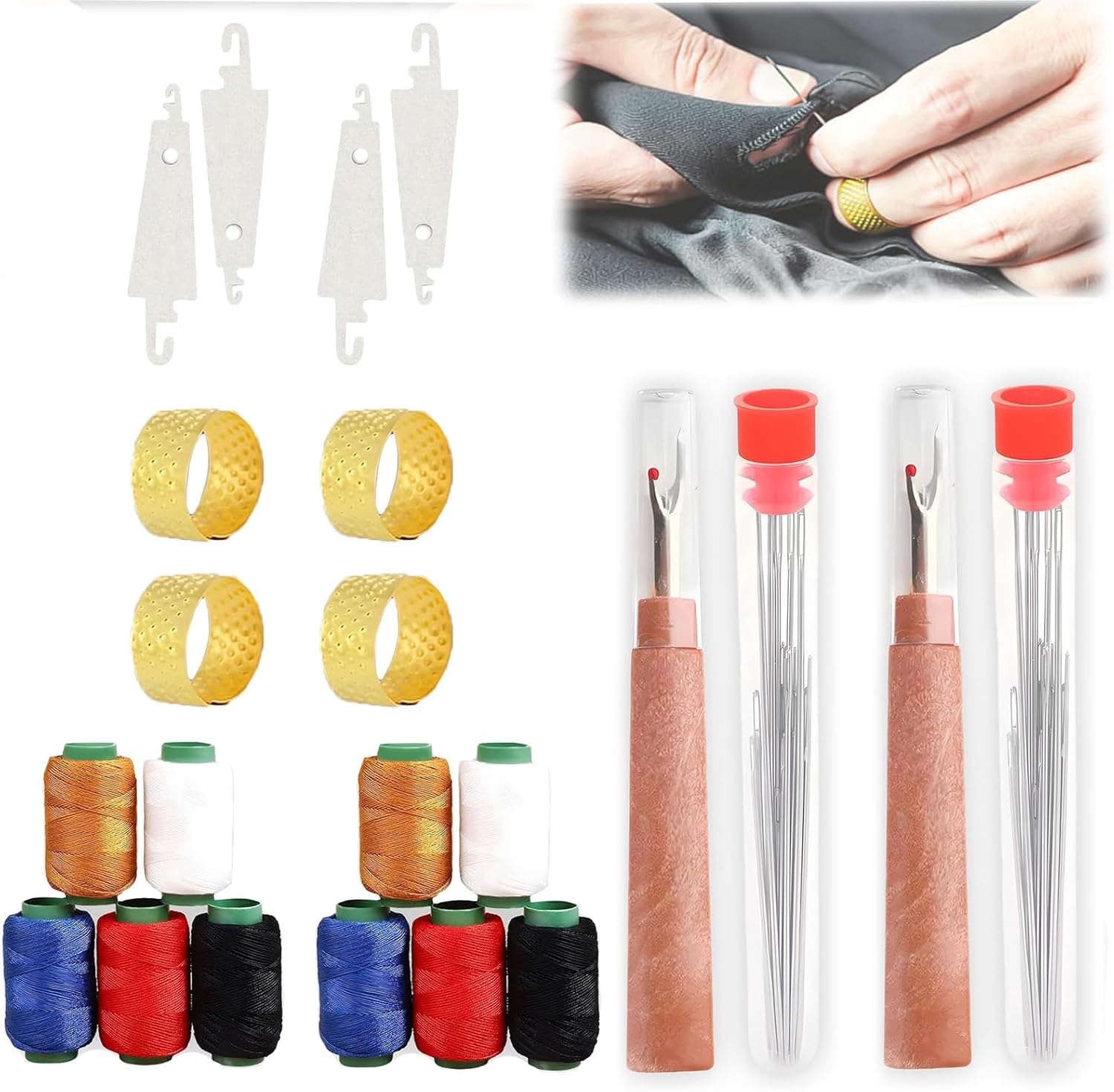 Amazon.com: Big Eye Steel Sewing Needles Kit, Stainless Steel Sewing ...