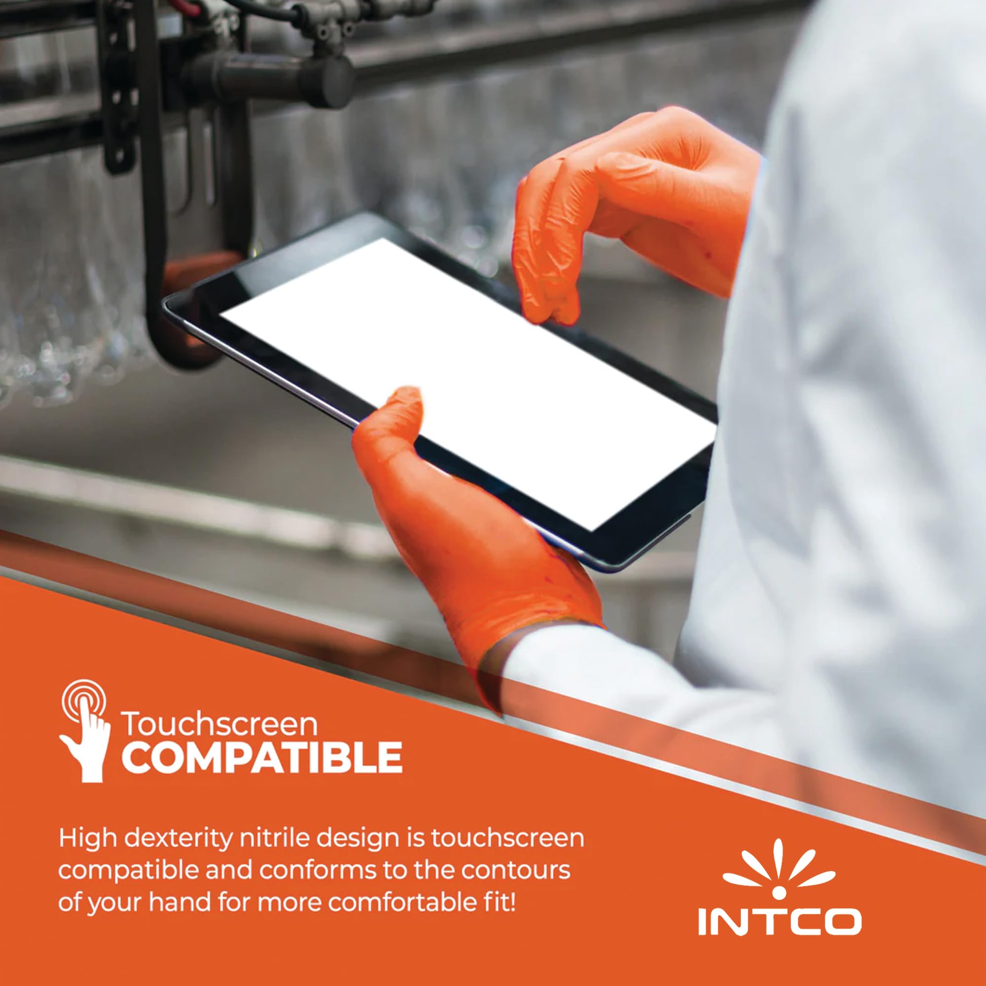 Snapklik.com : INTCO Basic Rubber Gloves Heavy Duty, Orange Nitrile ...