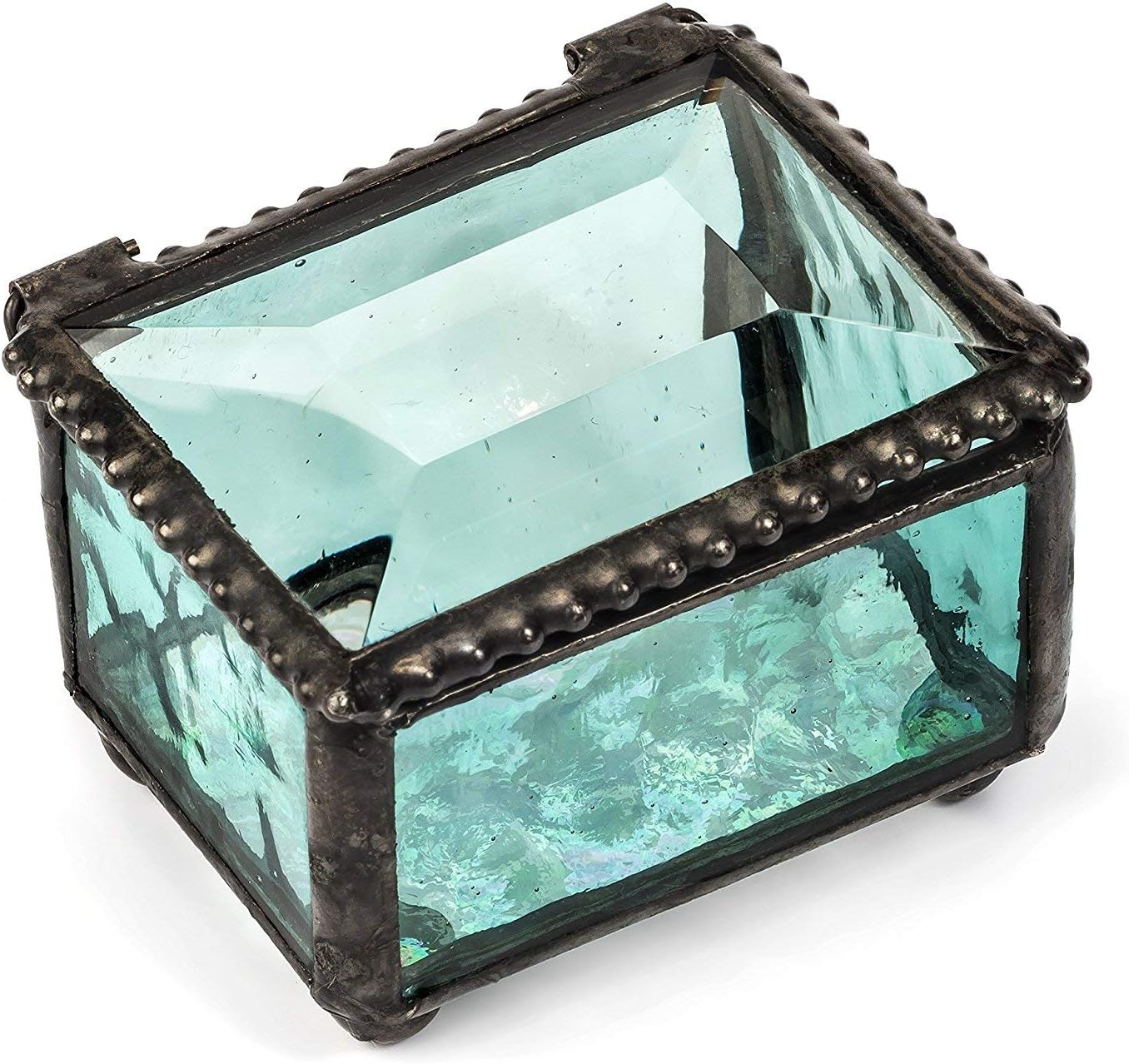 Amazon.com: J Devlin - Turquoise Blue Stained Glass Ring Box Jewelry ...