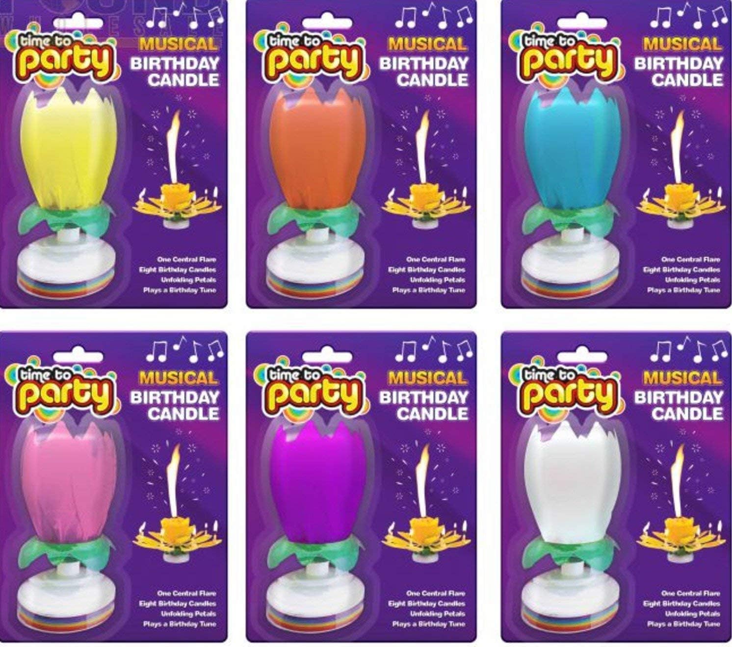 Musical Birthday Candles – 3-Pack Lotus Flower Candles with Music ...