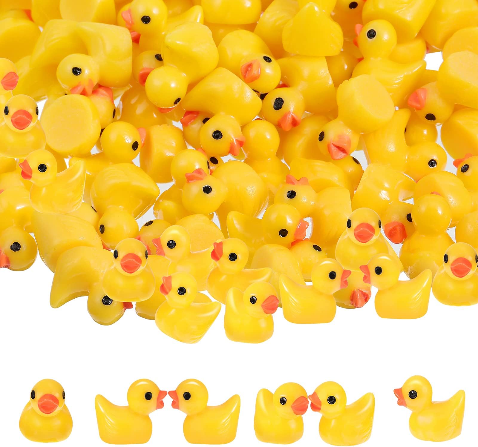 150 Pieces Mini Rubber Ducks Miniature Resin Ducks Yellow Tiny Duckies ...