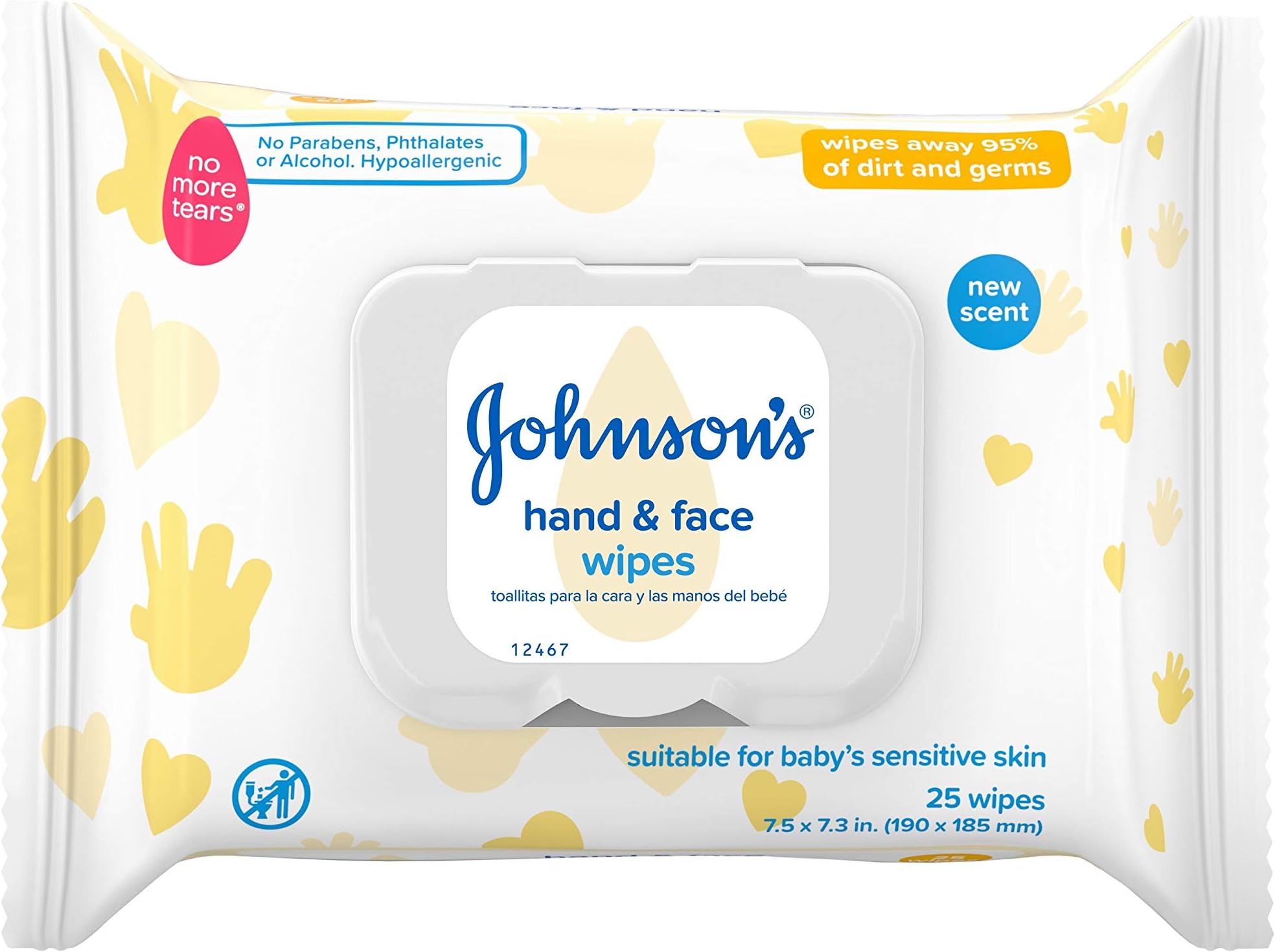 Amazon.com : Johnson's Hand & Face Baby Sanitizing Cleansing Wipes for ...