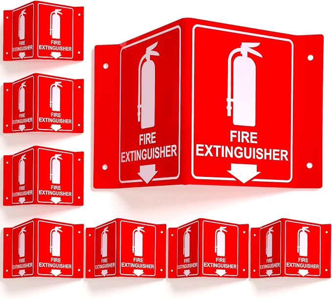 Amazon.com: 8 Pack Fire Extinguisher Sign with Down Arrow, 8" x 6" Fire ...