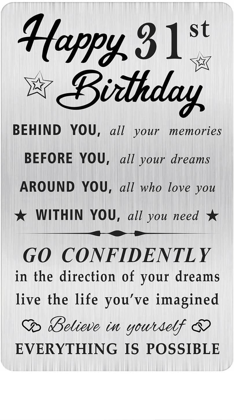 Amazon.com : MOQIYXL Happy 31st Birthday Card for Men Women, Small ...