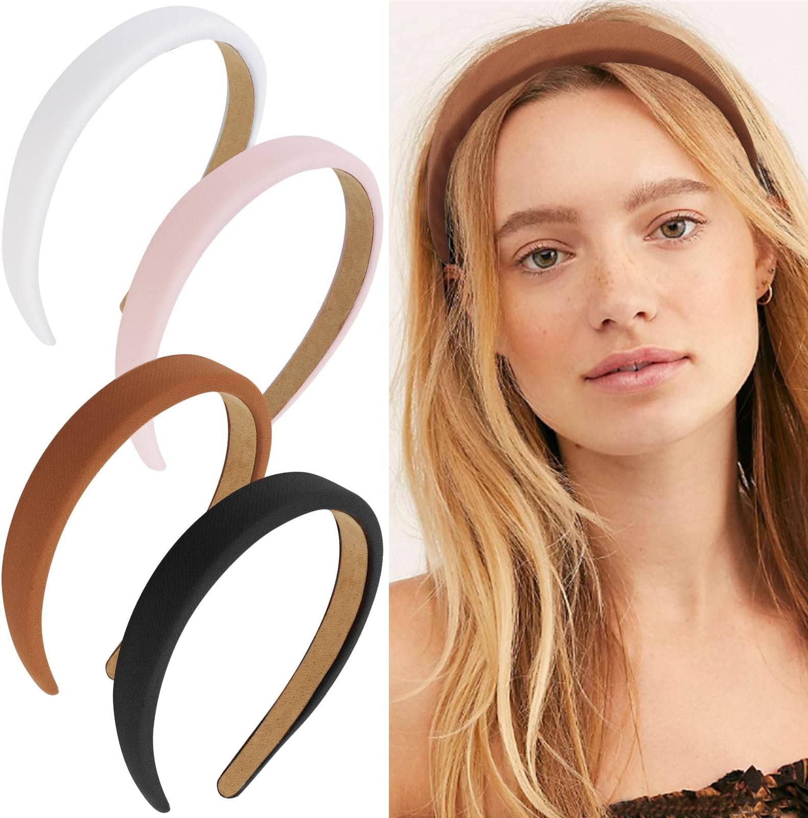 Amazon.com : Wecoe 4 Pack Padded Headbands Fall Headbands for Women Non ...